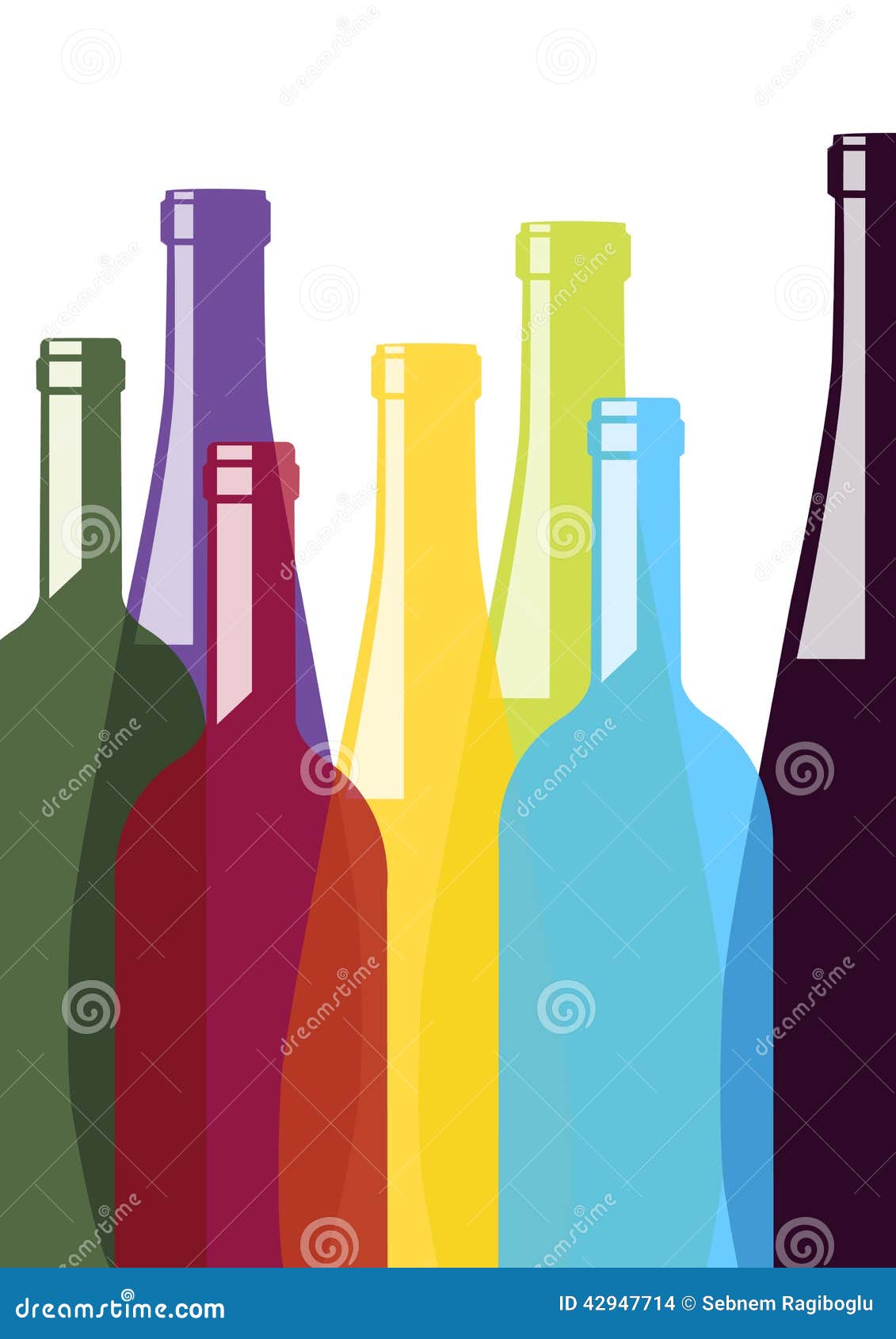 Colorful bottles stock vector. Illustration of colorful - 42947714