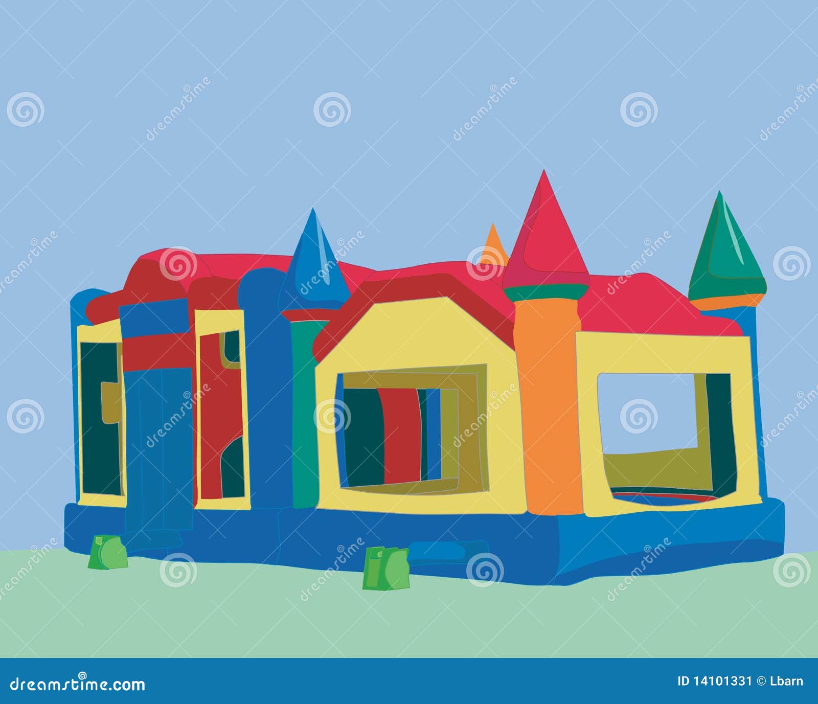 Colorful bounce castle stock vector. Illustration of jump - 14101331