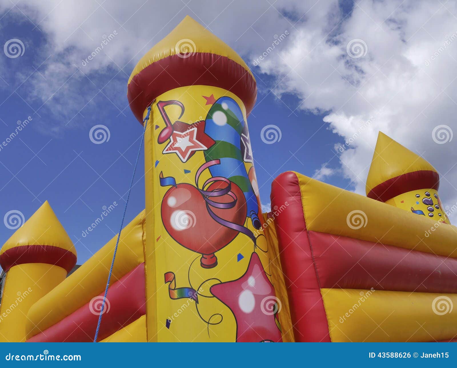 Colorful bouncy castle stock photo. Image of design, building - 43588626