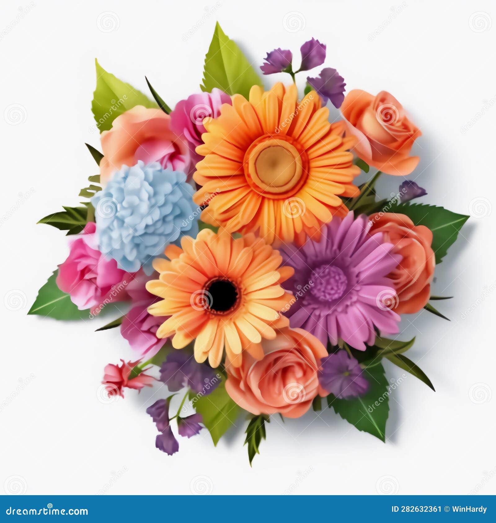 A Colorful Bouquet of Flowers. AI Generated Stock Illustration ...