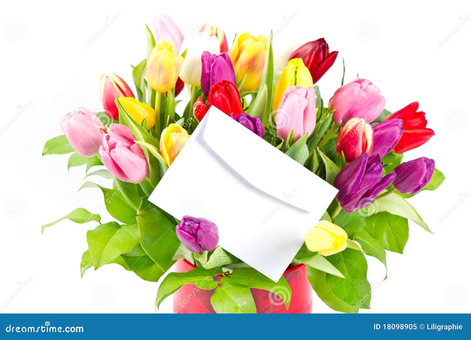 Colorful Bouquet of Fresh Tulips Stock Image - Image of colorful ...