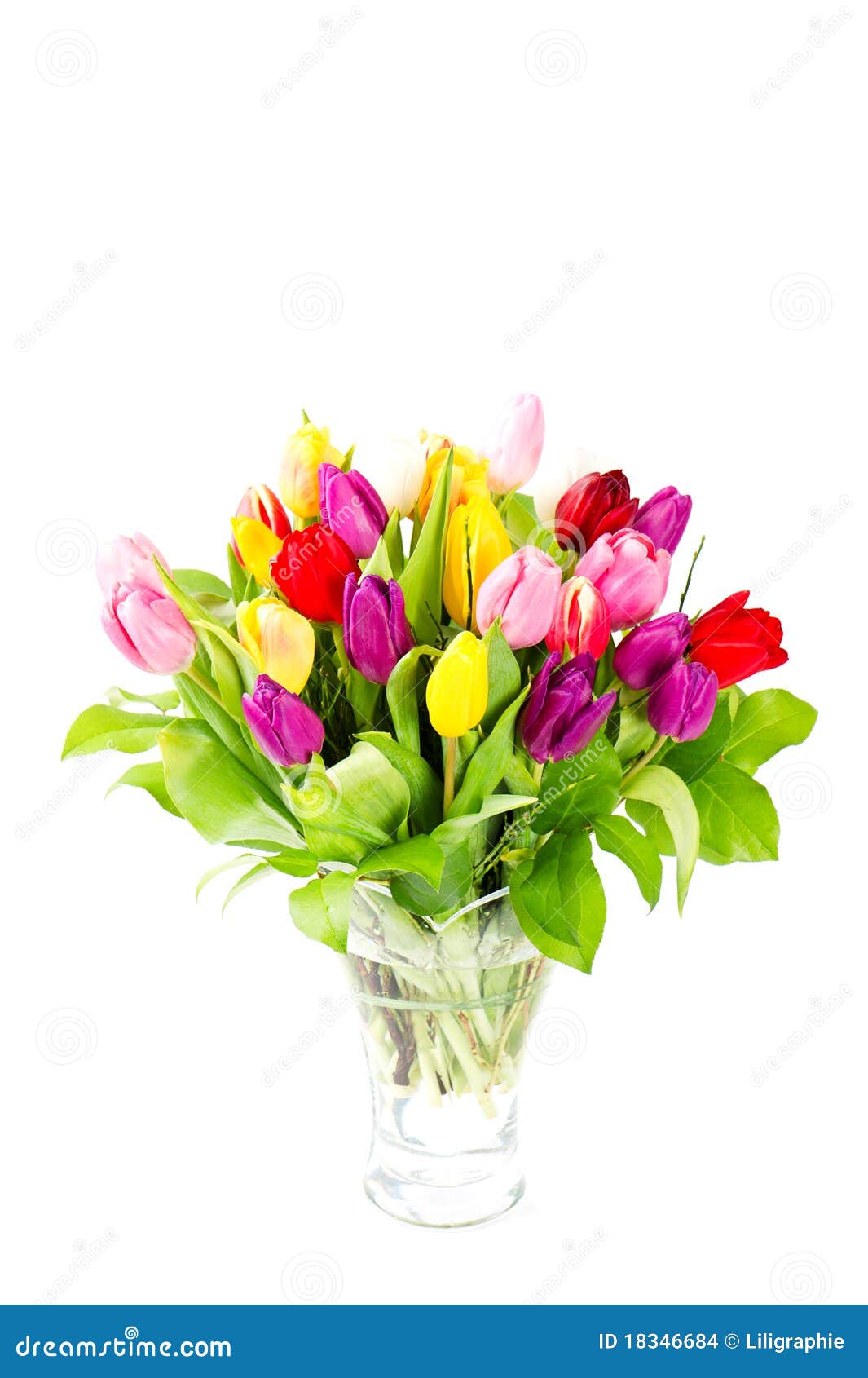 Colorful Bouquet of Fresh Tulips Stock Photo - Image of april, colorful ...