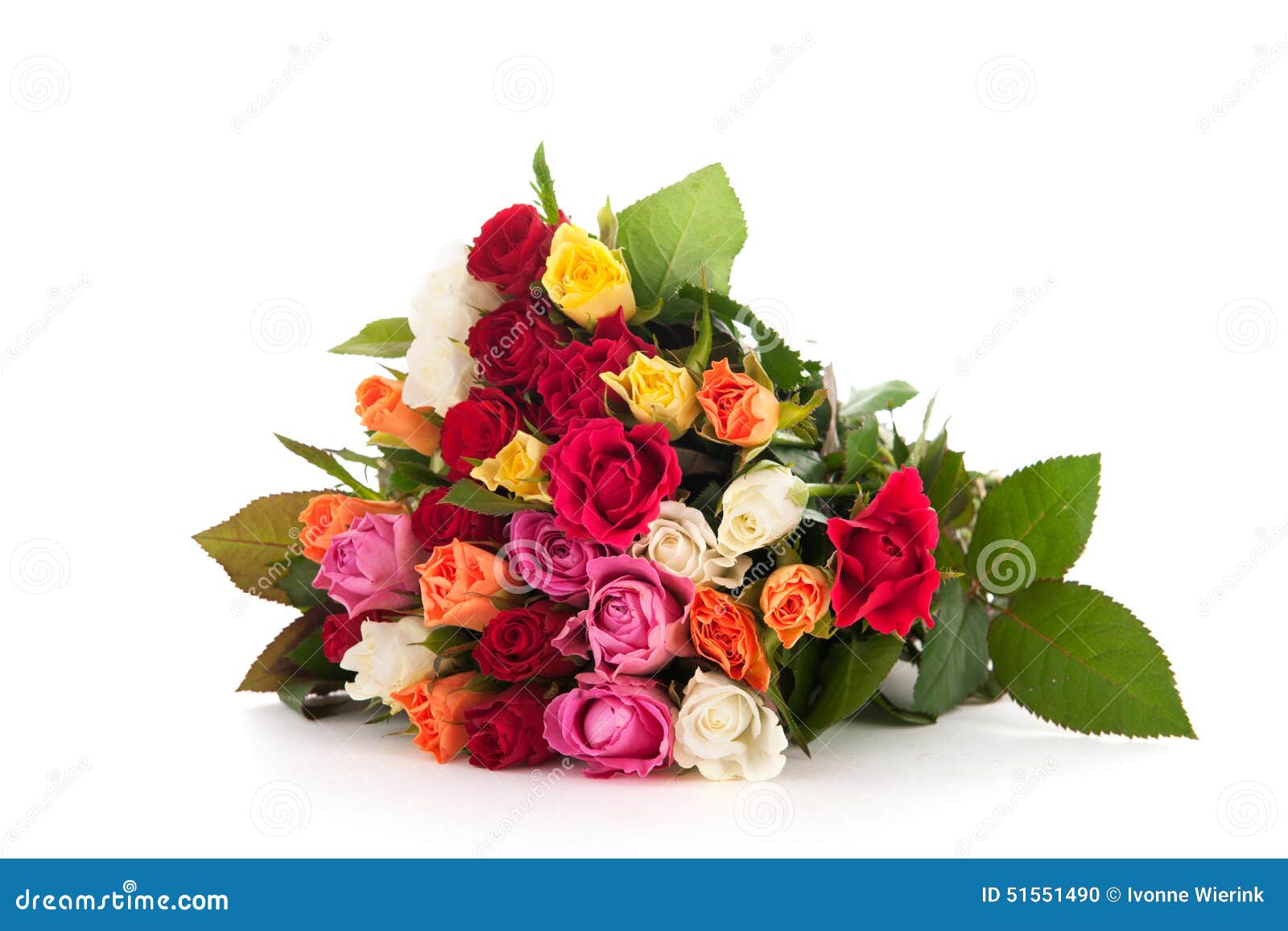 Colorful Bouquet Mixed Roses Stock Photo - Image of mixed, celebration ...