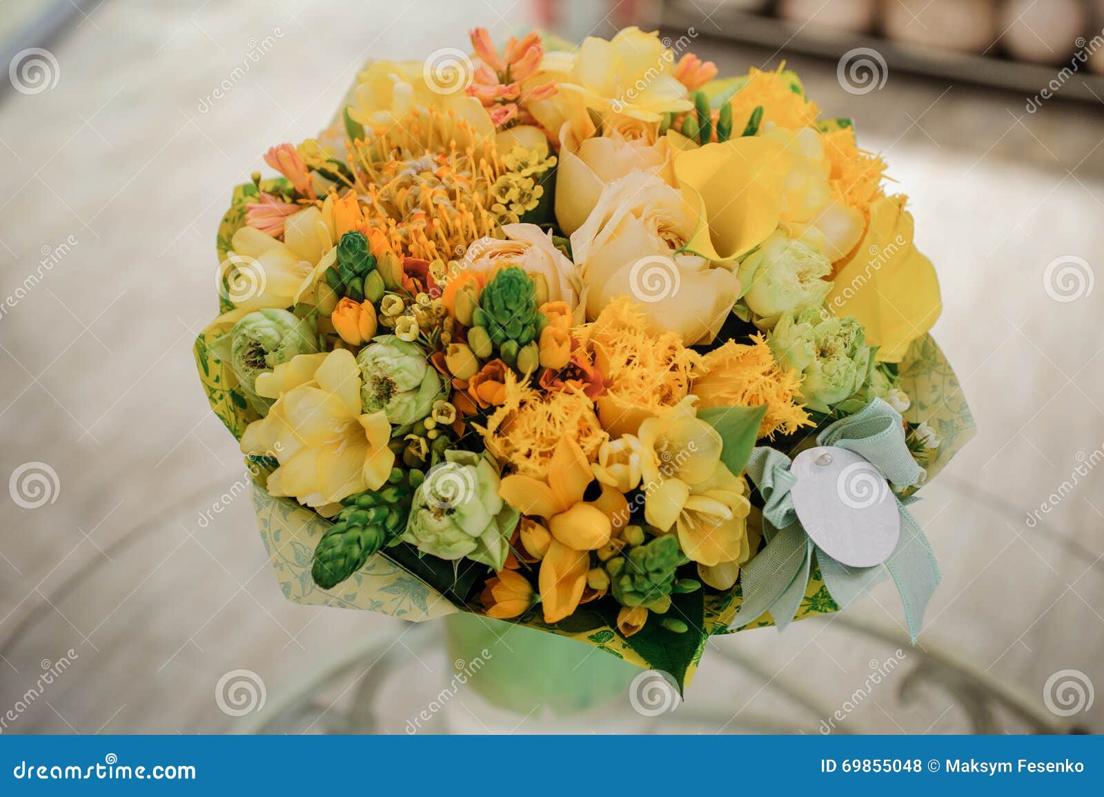 Colorful Bouquet with Roses. Flower Composition Stock Photo - Image of ...