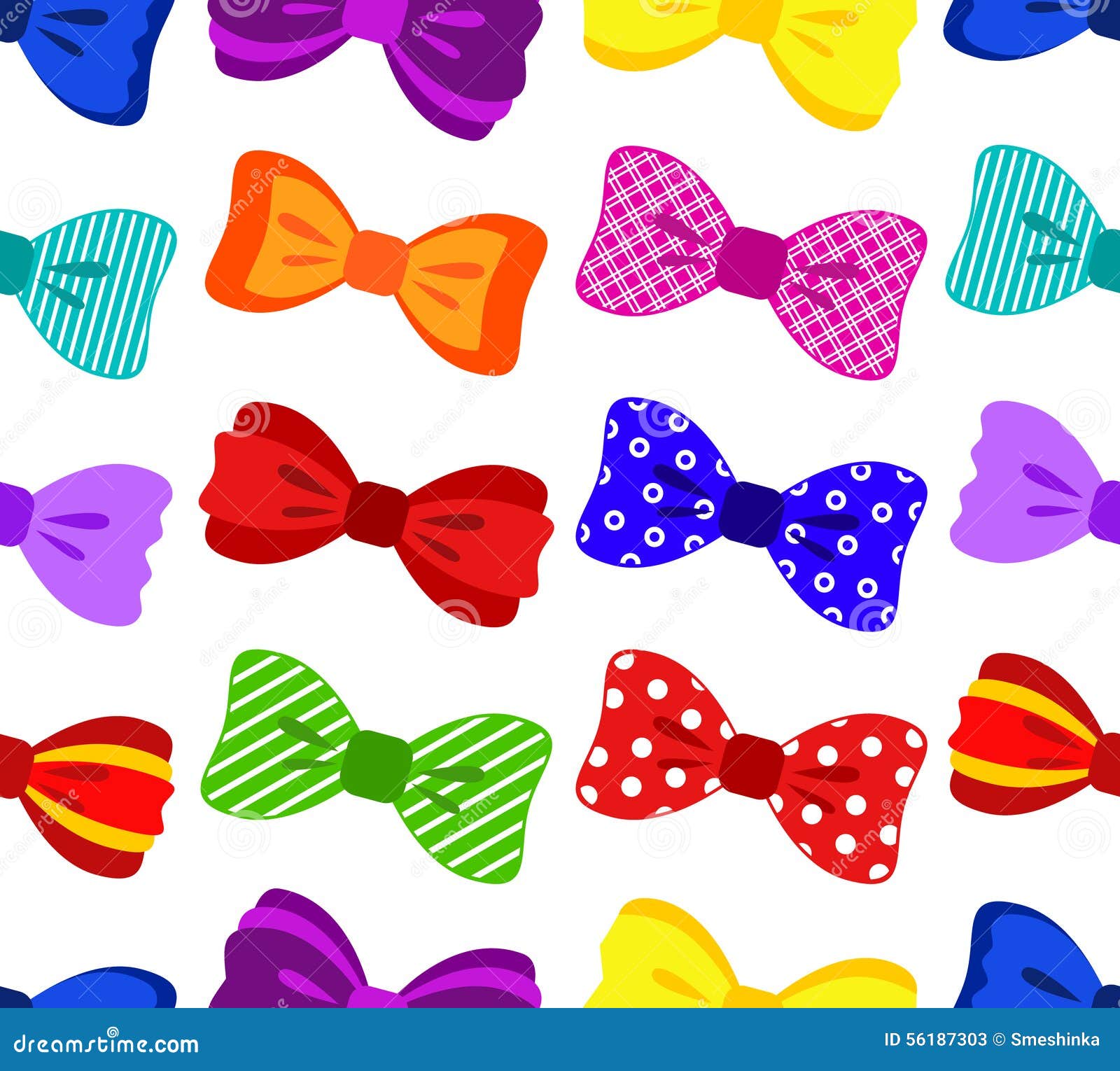 Colorful Bow Seamless Pattern Stock Vector - Illustration of background ...