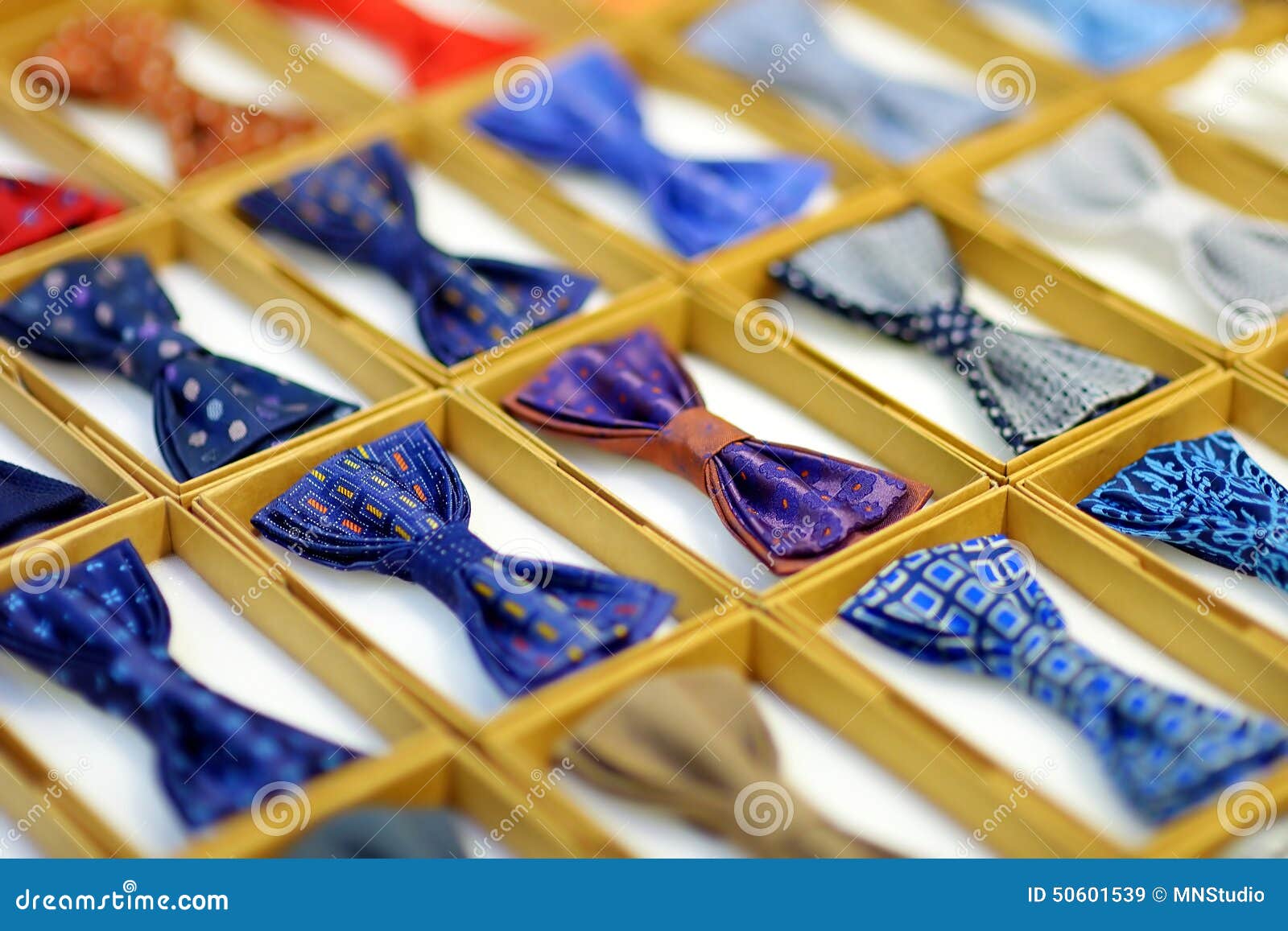Colorful bow-ties in boxes stock image. Image of happiness - 50601539