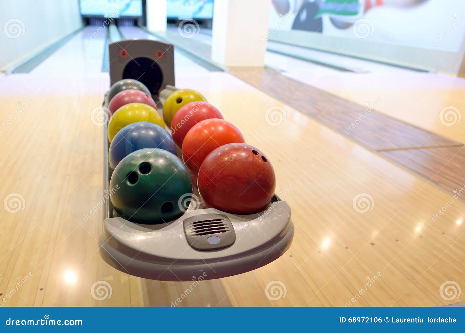 Colorful Bowling balls stock photo. Image of concept - 68972106