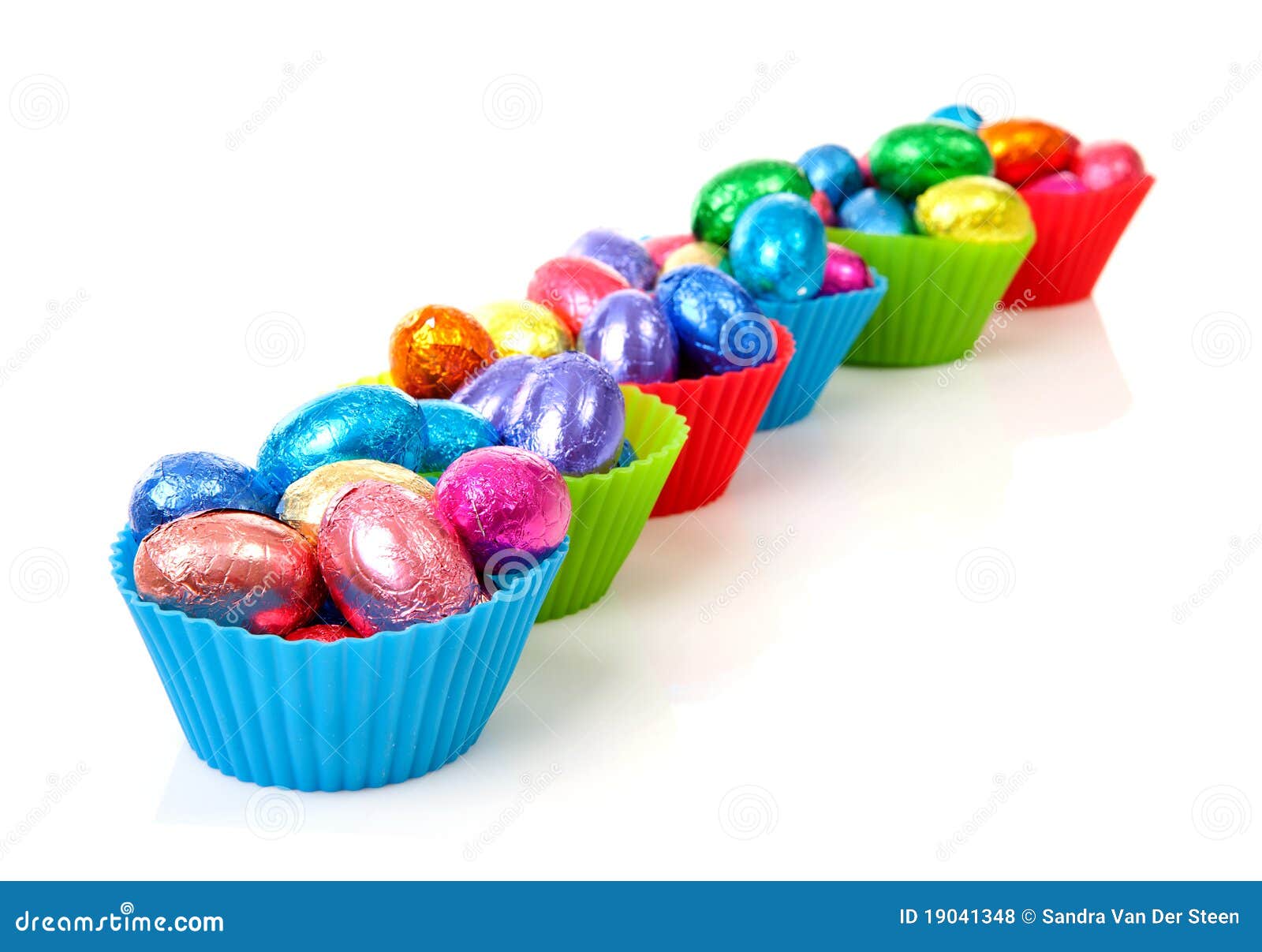Colorful Bowls With Easter Eggs Stock Photo - Image of bowls, closeup ...