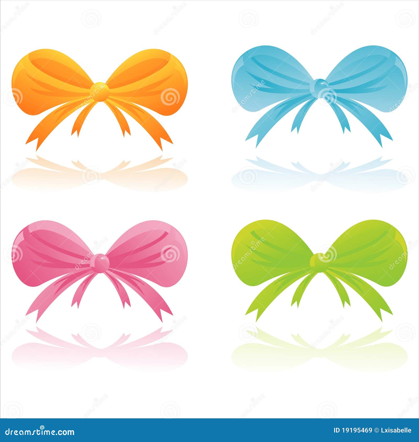 Colorful bows stock illustration. Illustration of decoration - 19195469