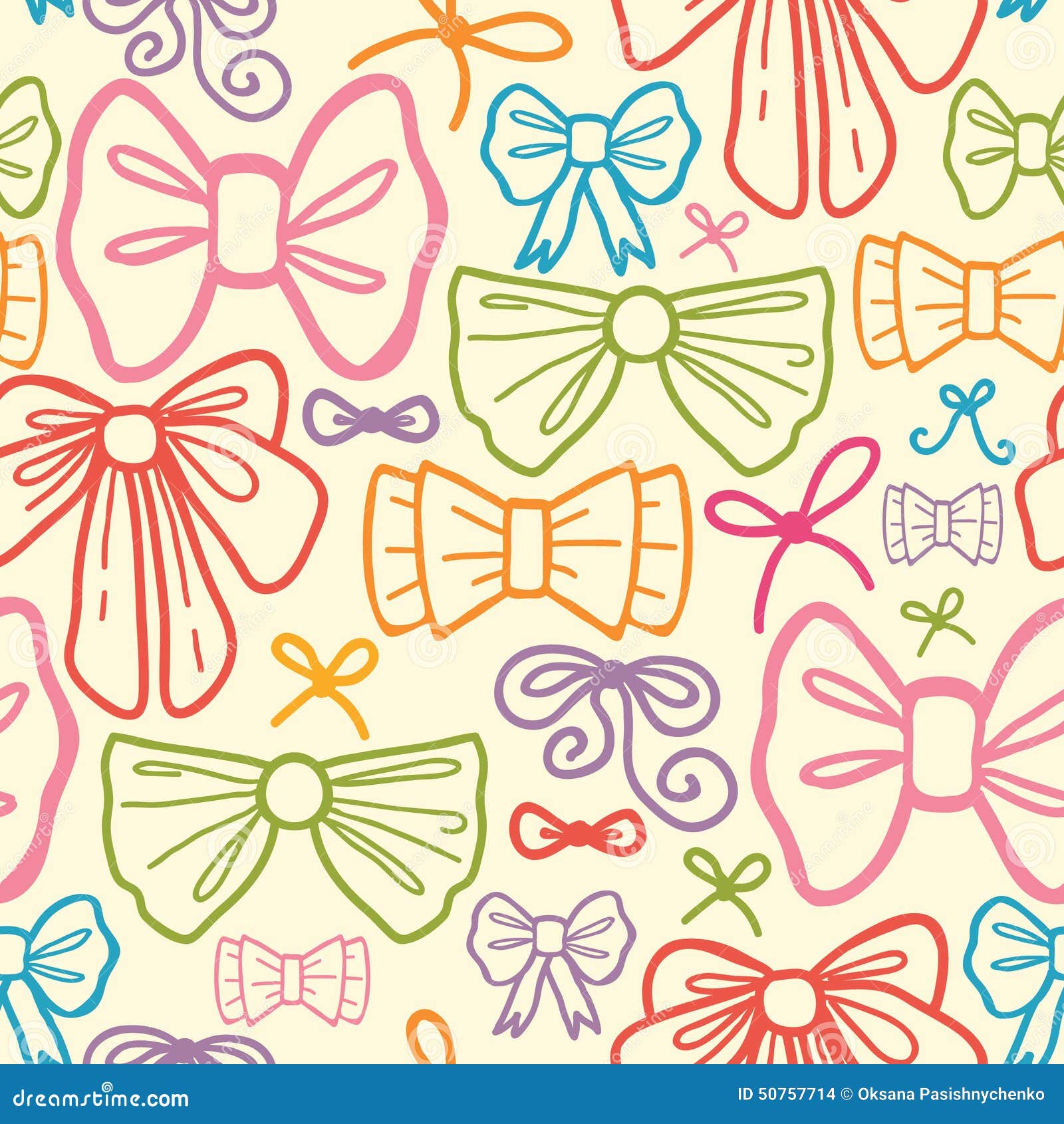 Colorful Bows Seamless Pattern Background Stock Vector - Illustration ...