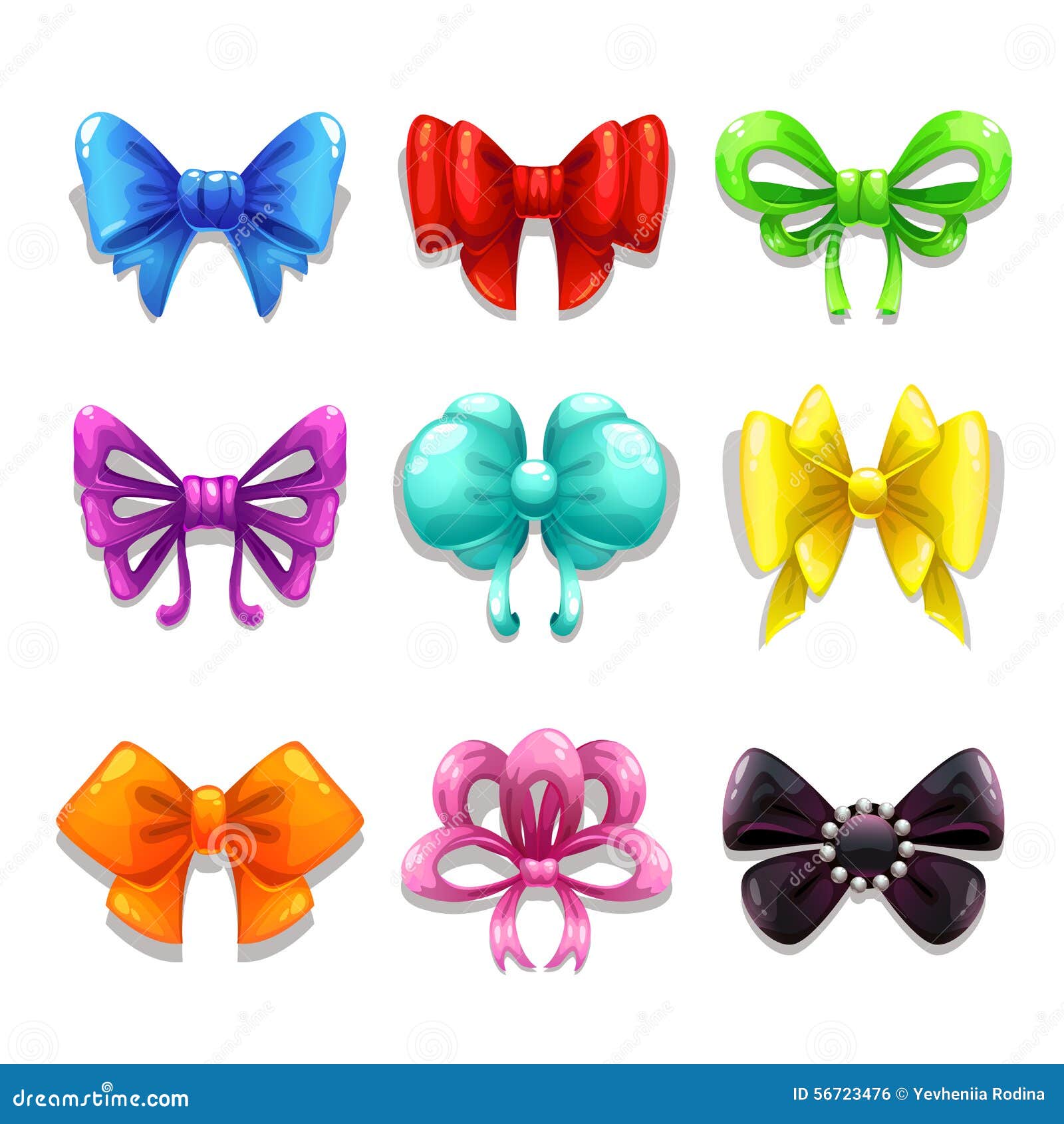 Colorful bows set stock illustration. Illustration of game - 56723476