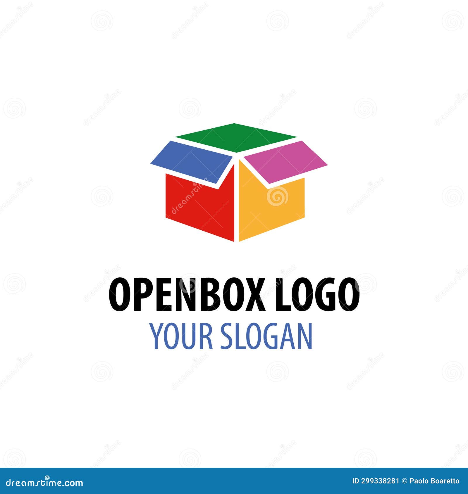 Colorful box logo design stock illustration. Illustration of logotype ...