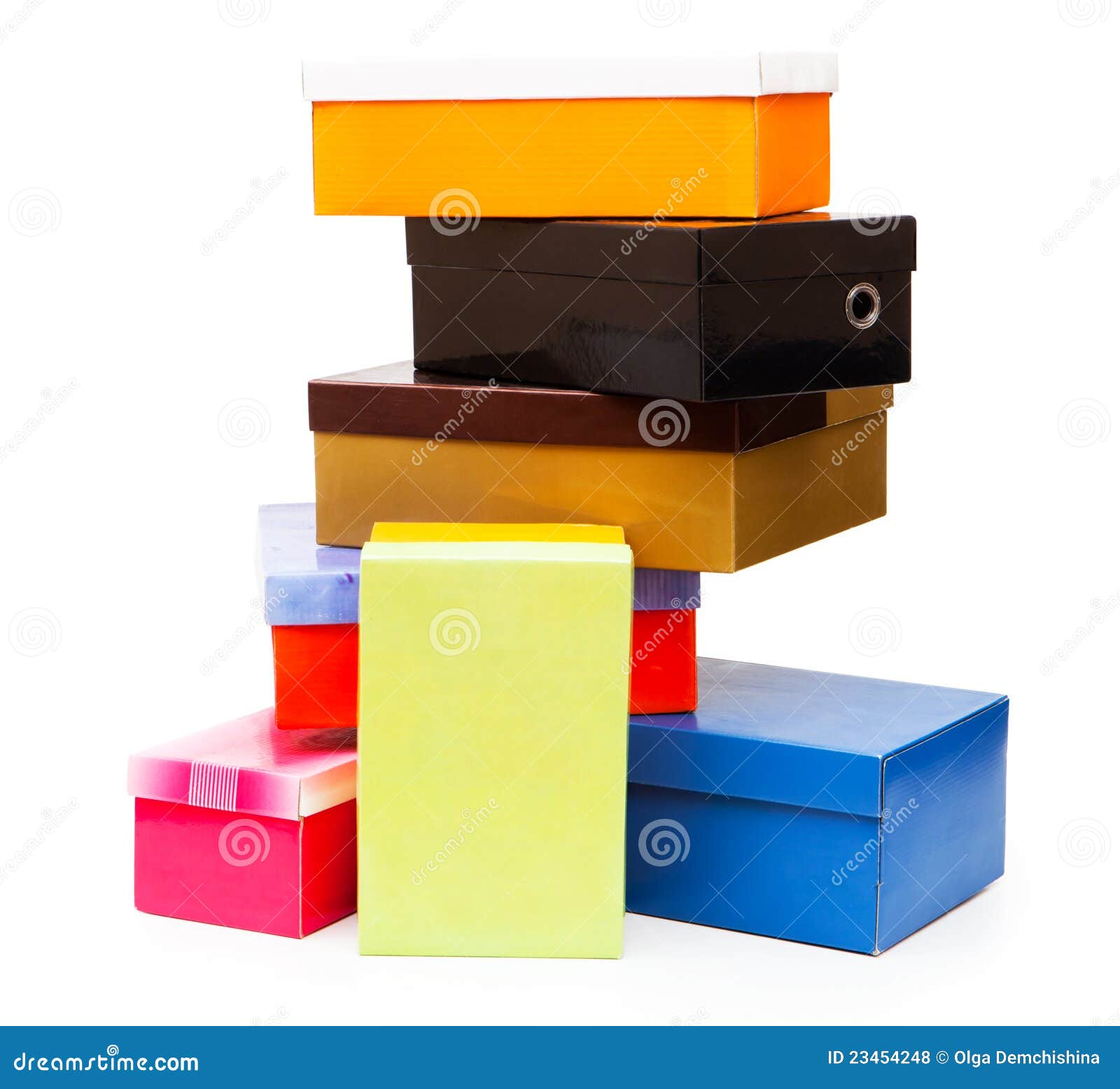 Colorful boxes stock photo. Image of shoeboxes, heap - 23454248
