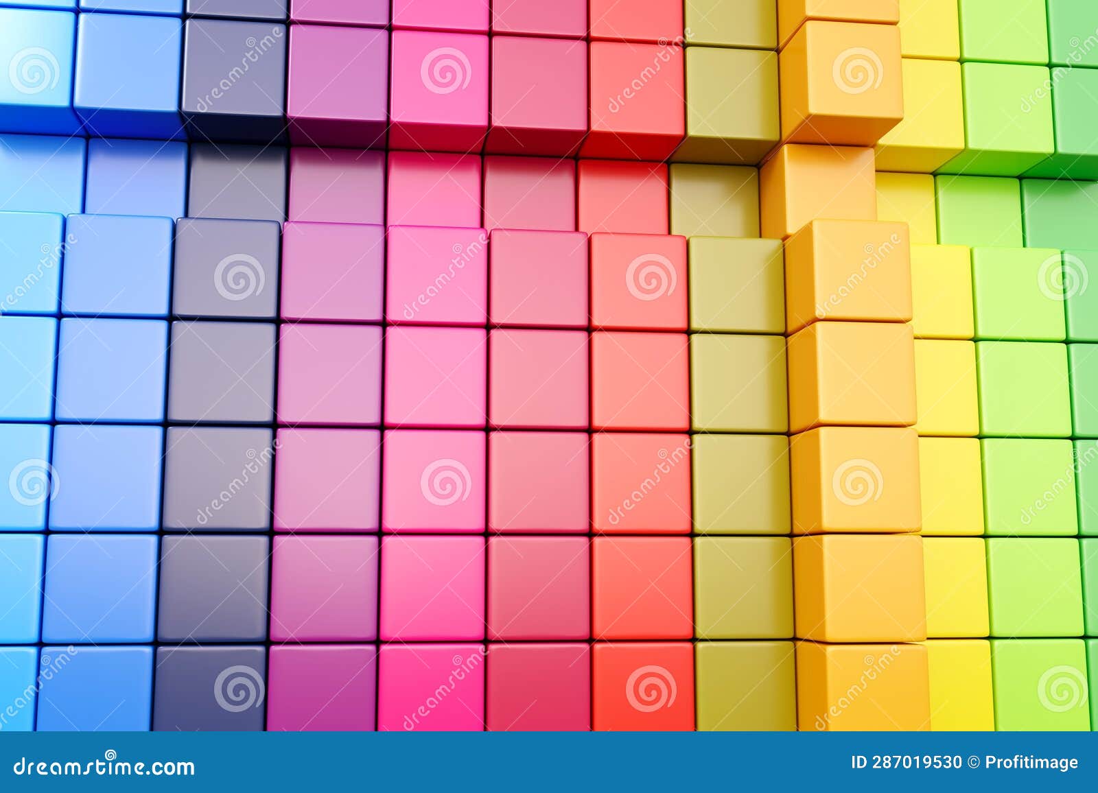 Colorful Boxes Abstract Background 3D Stock Illustration - Illustration ...