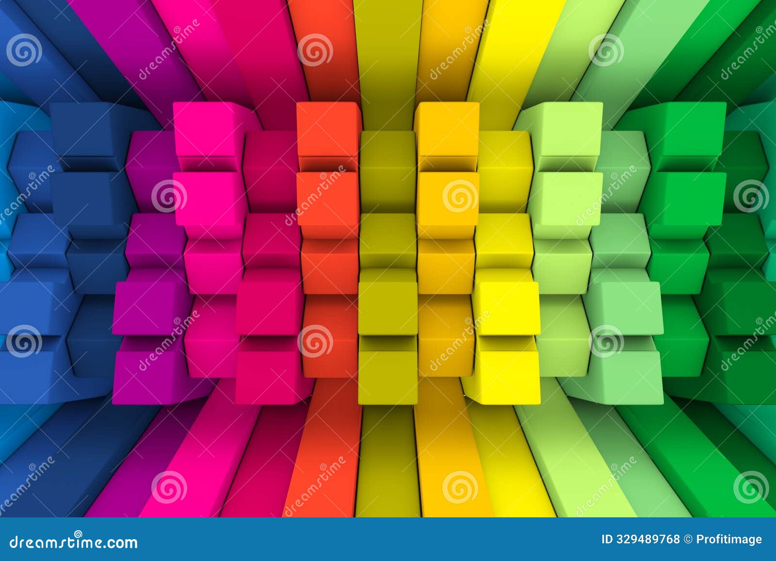 Colorful Boxes Abstract Background 3D Stock Illustration - Illustration ...