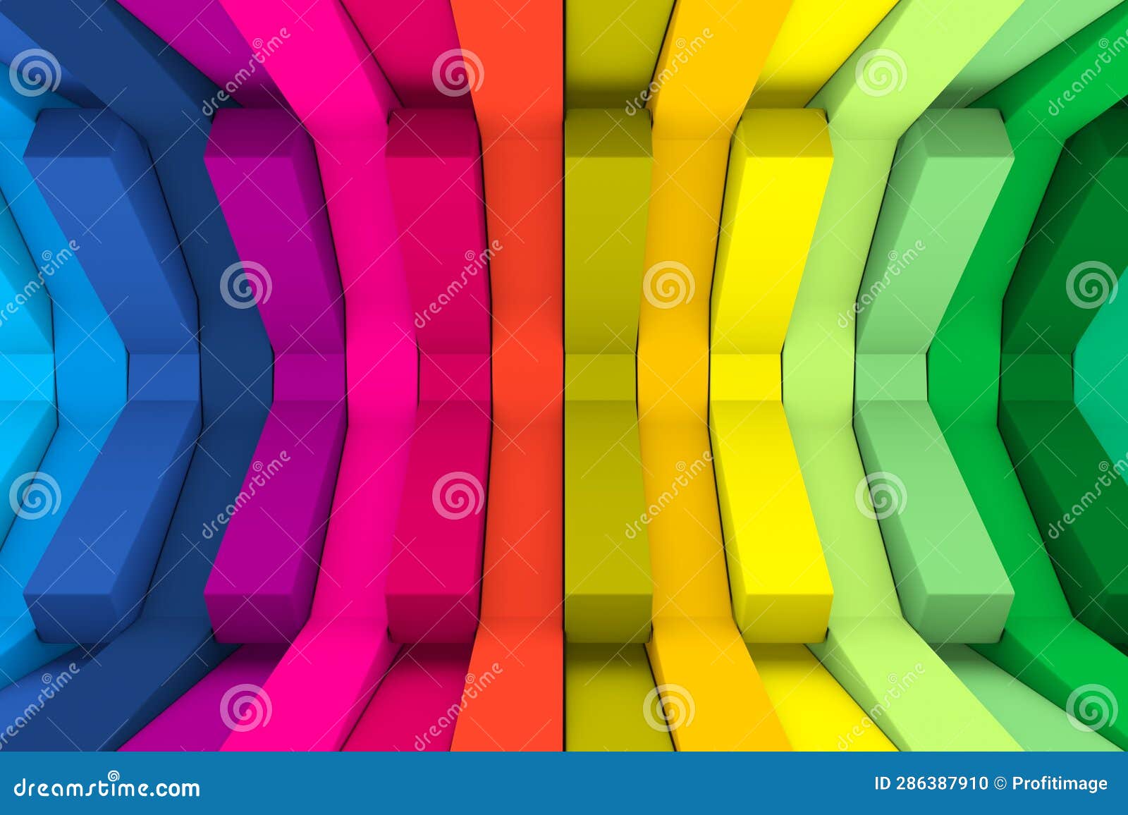 Colorful Boxes Bend Abstract Background 3D Stock Illustration ...