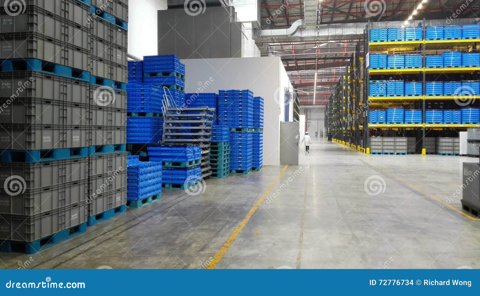 The Colorful Boxes (blue) Stocked in the Warehouse Stock Photo - Image ...