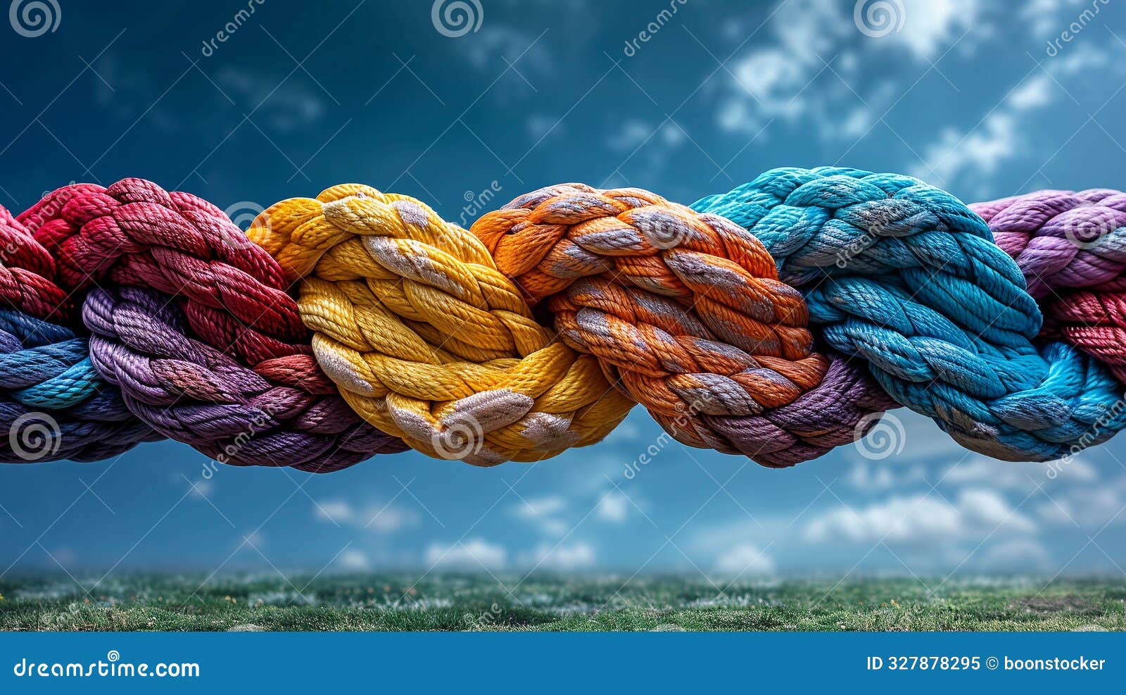Colorful Braid Rope. Symbol of Strong Teamwork and Partnerships. AI ...