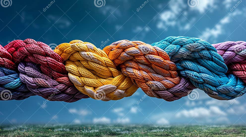 Colorful Braid Rope. Symbol of Strong Teamwork and Partnerships. AI ...