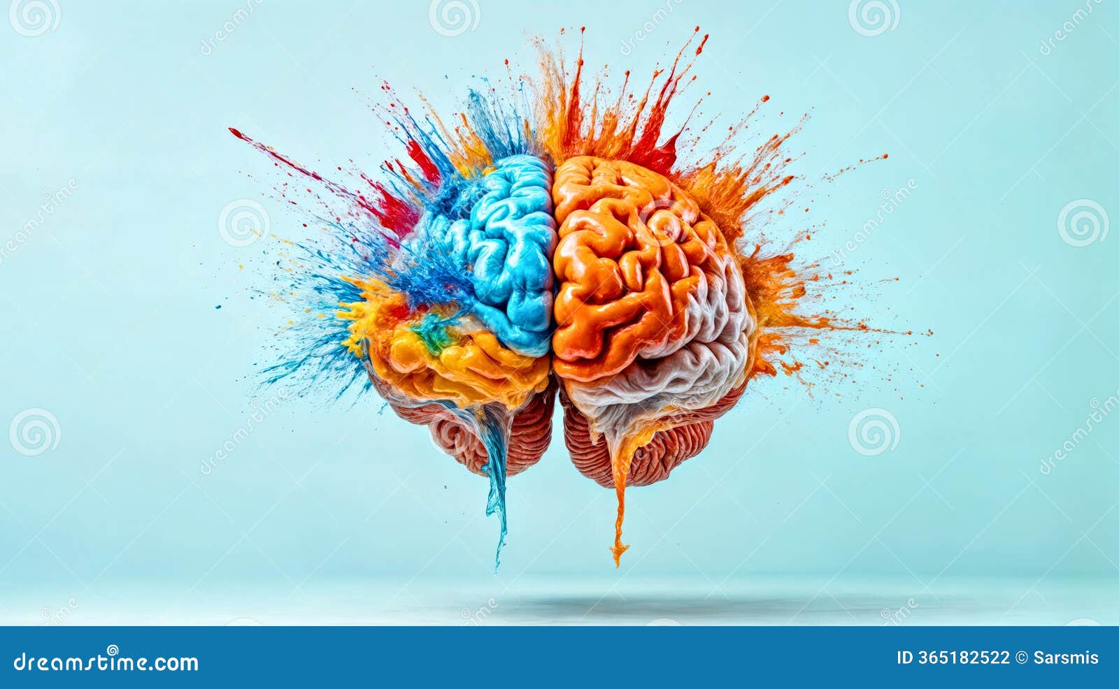 Vibrant Red Splash Art With Floating Sphere On White Backdrop For ...