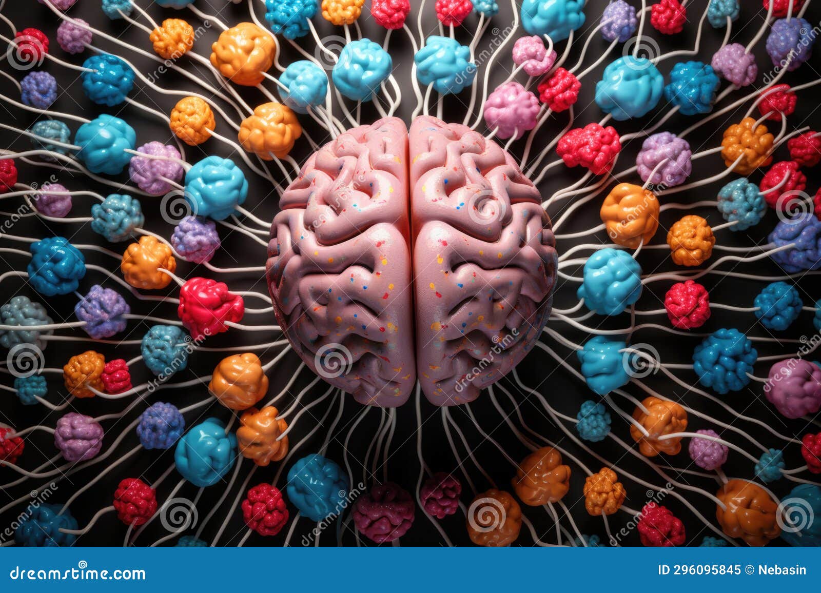 Colorful Brain Illustration Against a Diverse and Colorful Backdrop ...