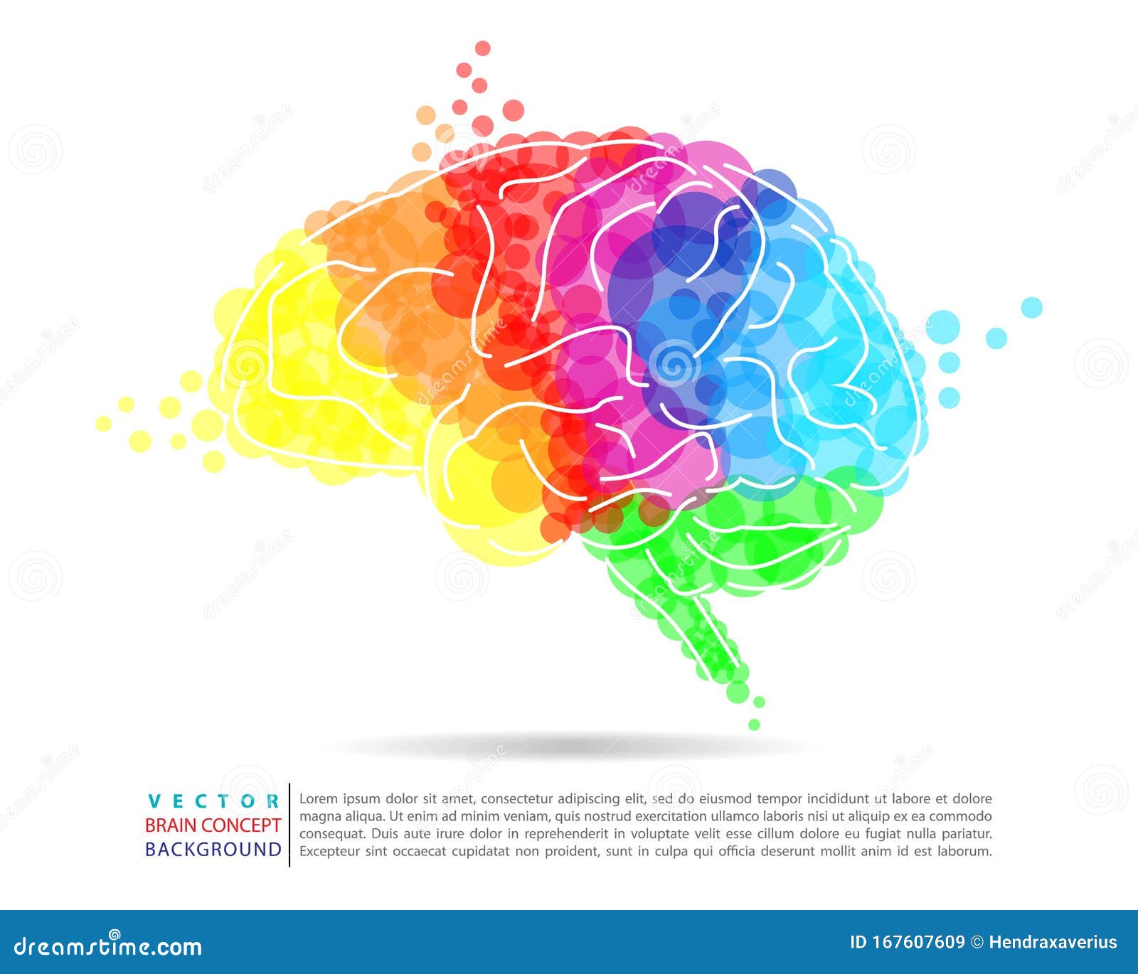 Colorful Brain Image Concept in Vector Illustration Stock Vector ...