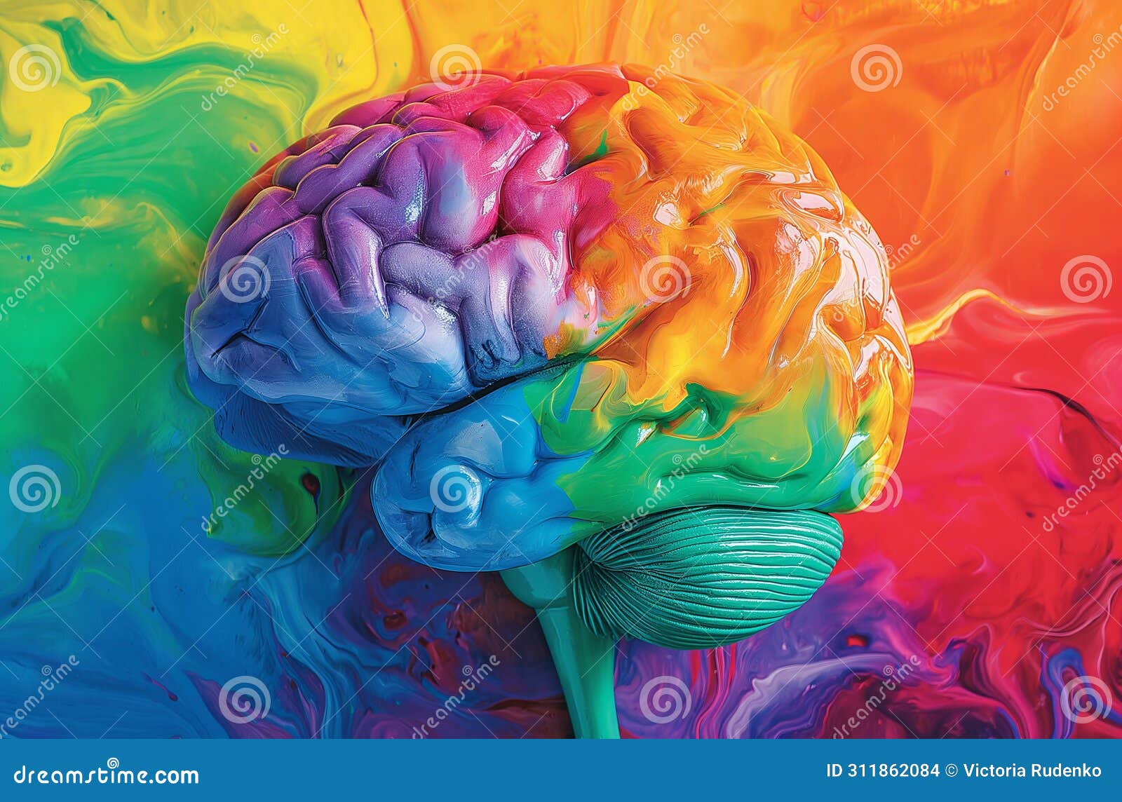 Colorful Brain LGBTQ Representation Stock Photo - Image of psychology ...