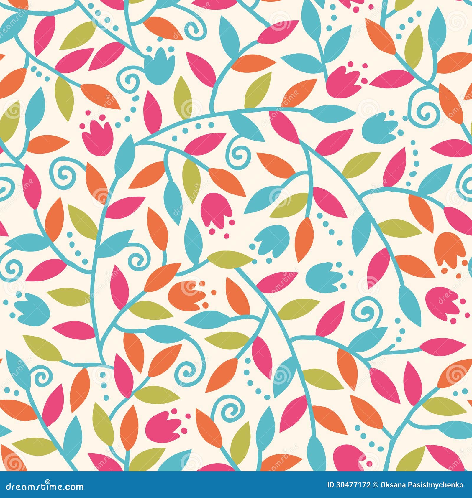 Colorful Branches Seamless Pattern Background Stock Vector ...
