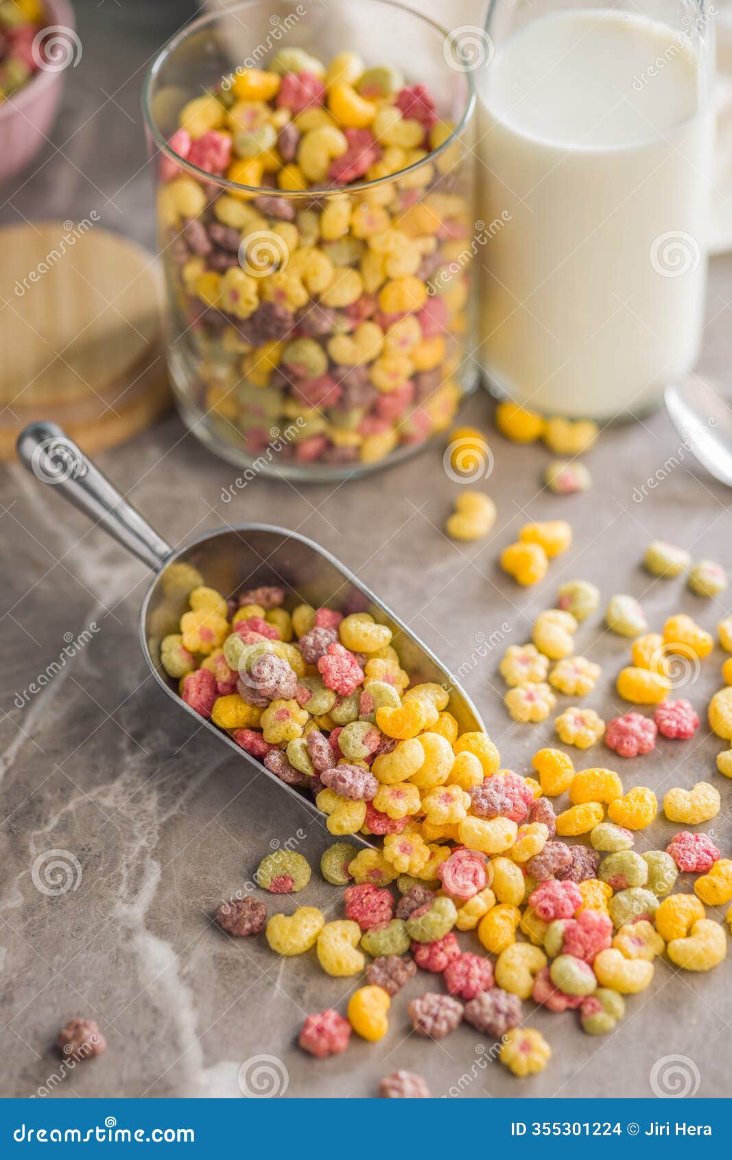 Colorful Breakfast Cereals in the Shape of Various Fruit on Scoop on ...