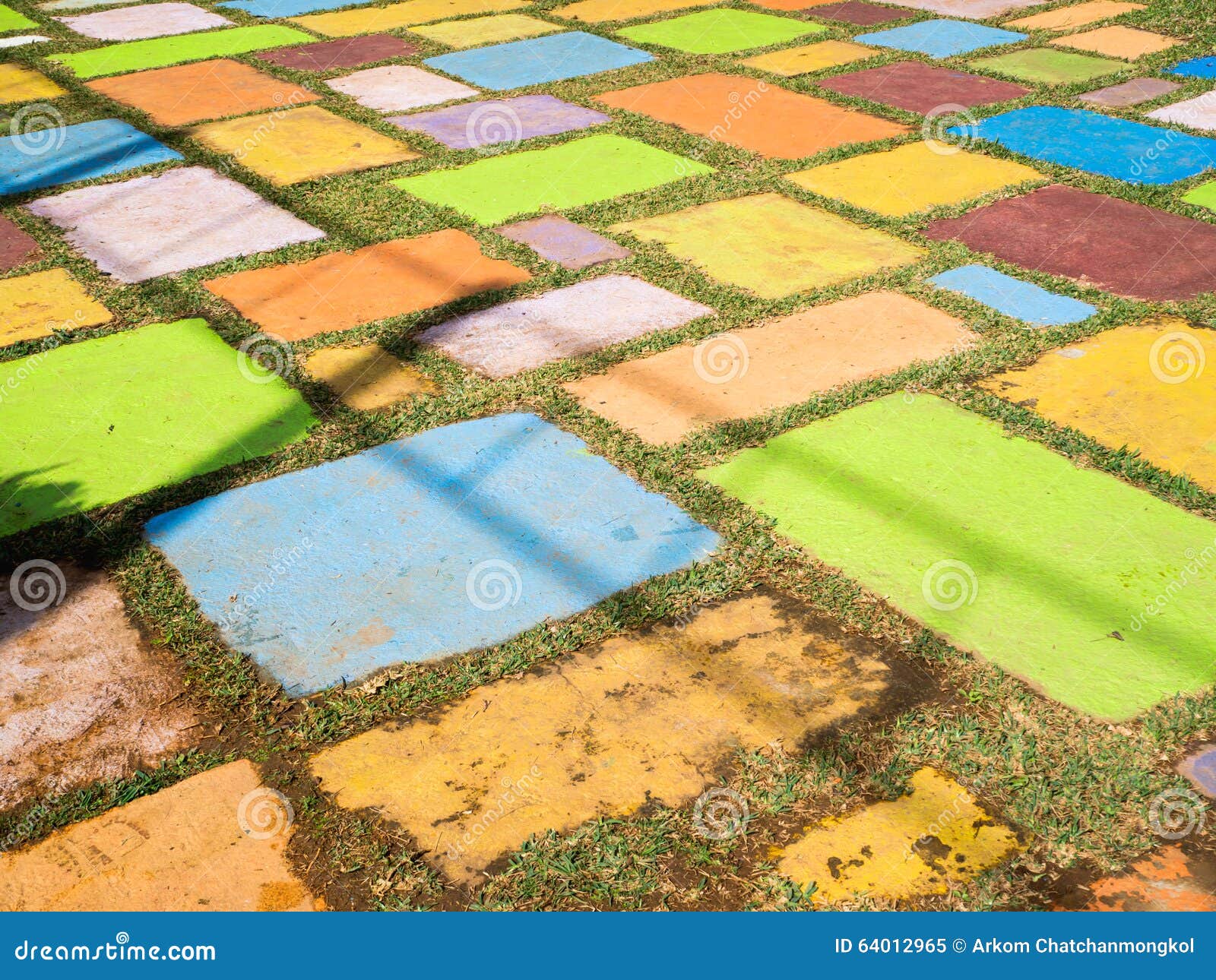 Colorful brick on ground stock image. Image of design - 64012965