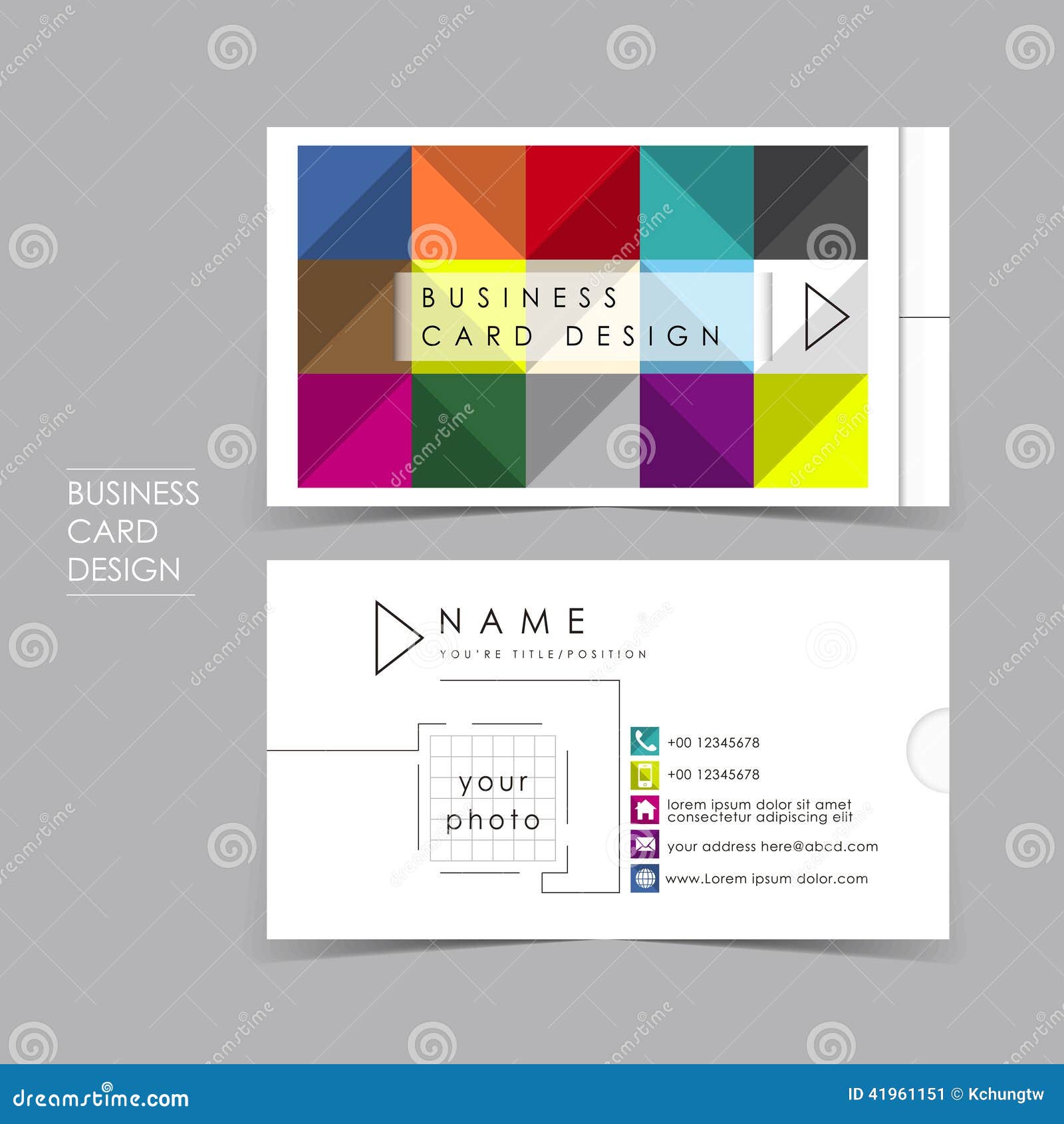 Colorful Brick Vector Business Card Set Stock Vector - Illustration of ...