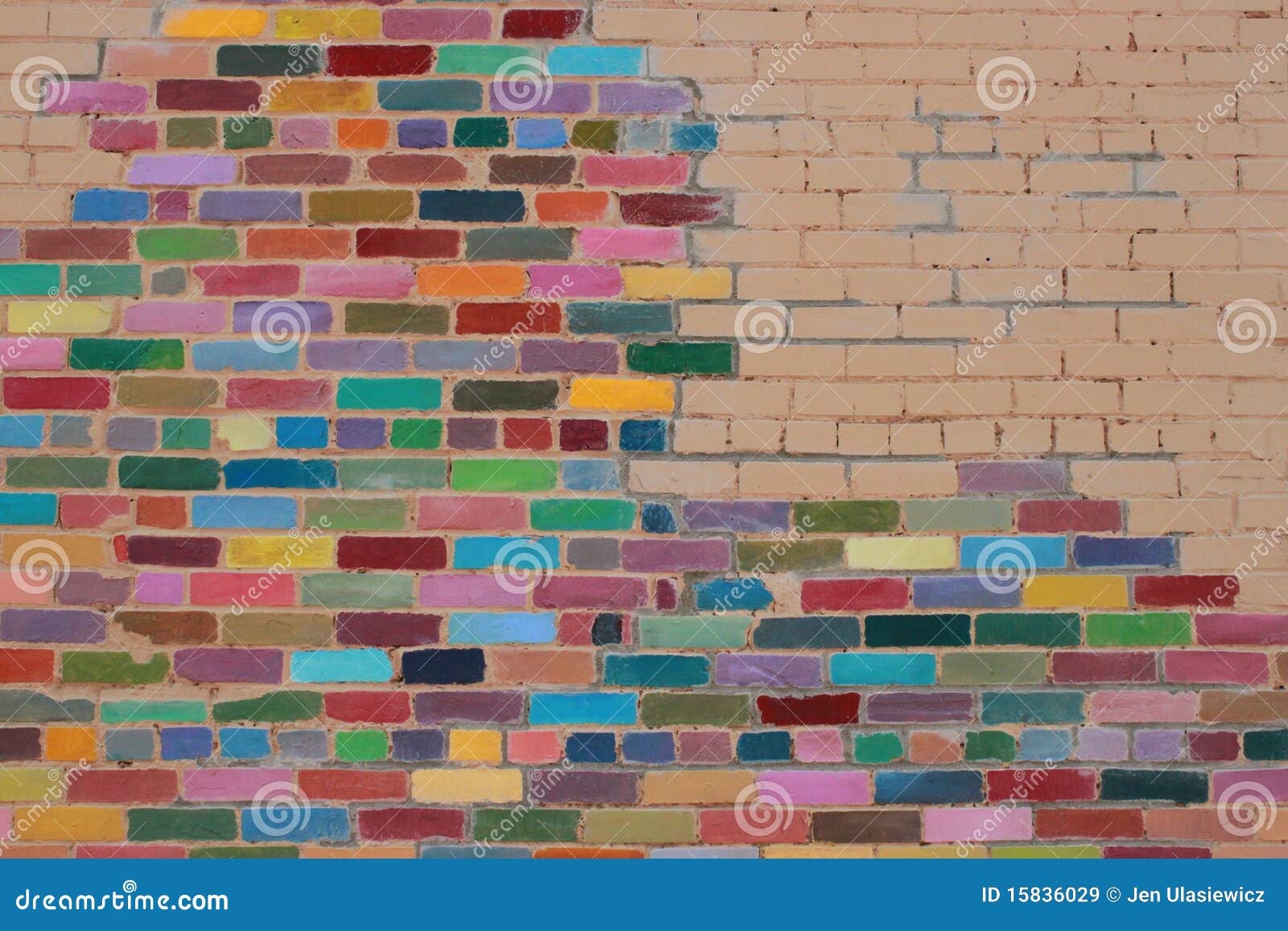 Colorful Brick Wall stock image. Image of bright, rainbow - 15836029