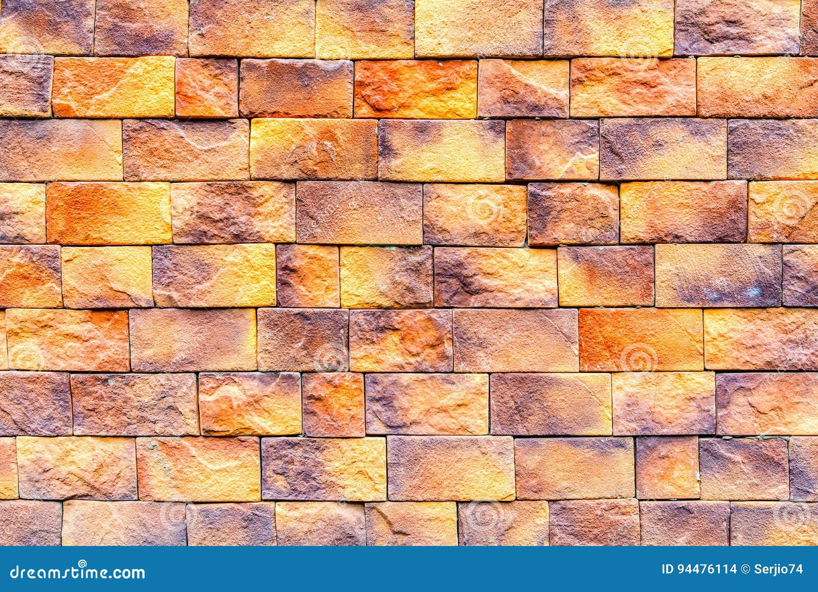Colorful Brick Wall Background. Stock Photo - Image of material ...