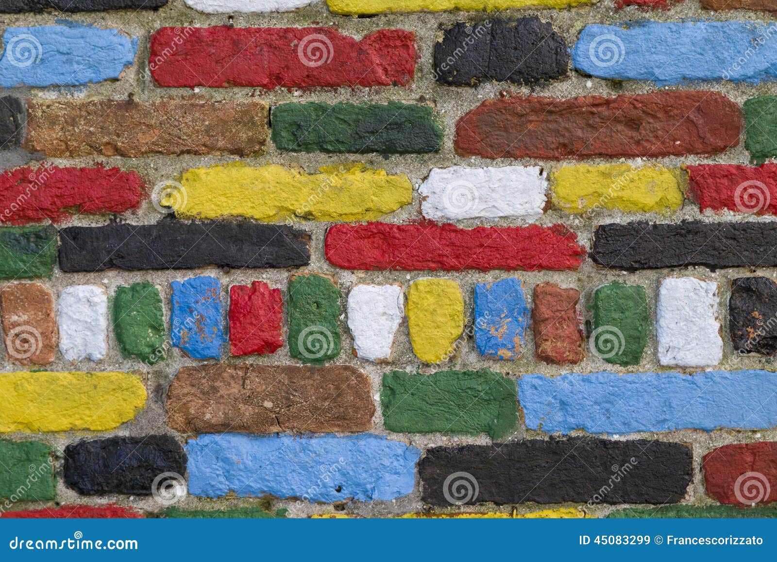 Colorful Brick Wall. Background Texture Stock Image - Image of frame ...