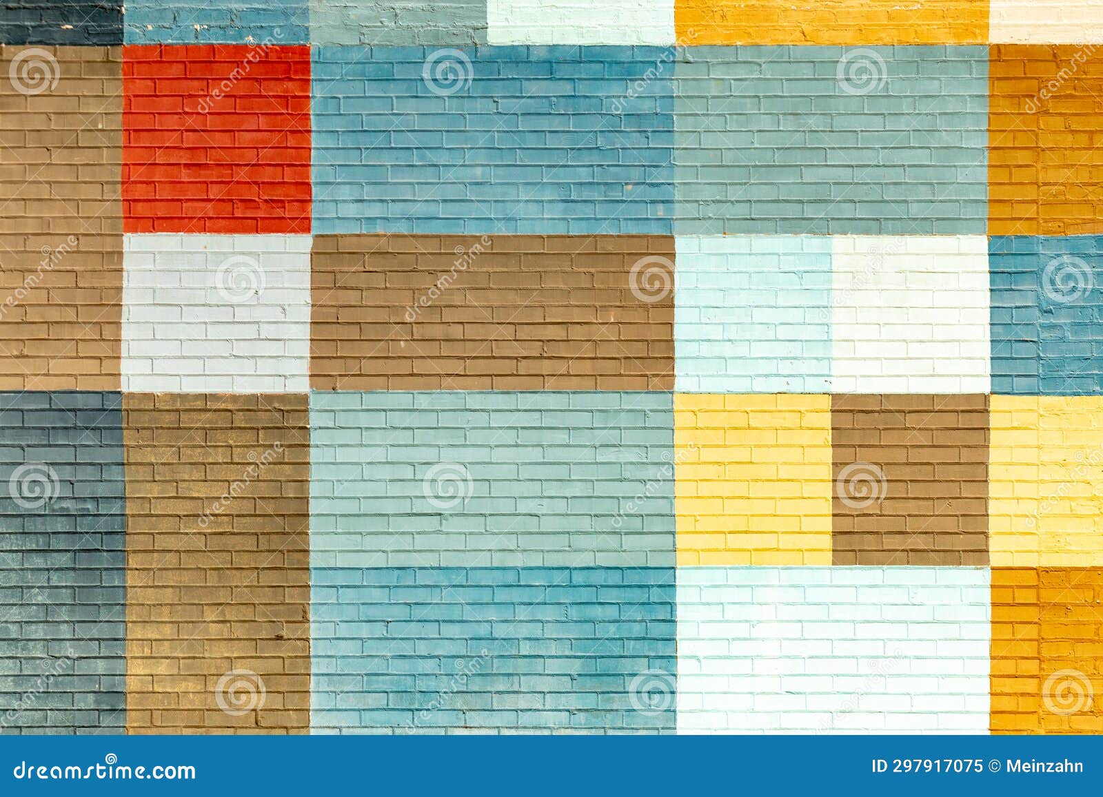 Colorful Brick Wall in Different Colors in Geometric Pattern Stock ...