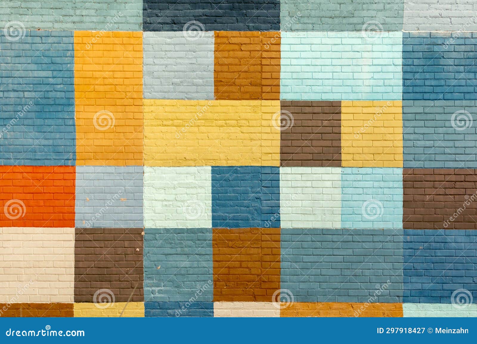 Colorful Brick Wall in Different Colors in Geometric Pattern Stock ...