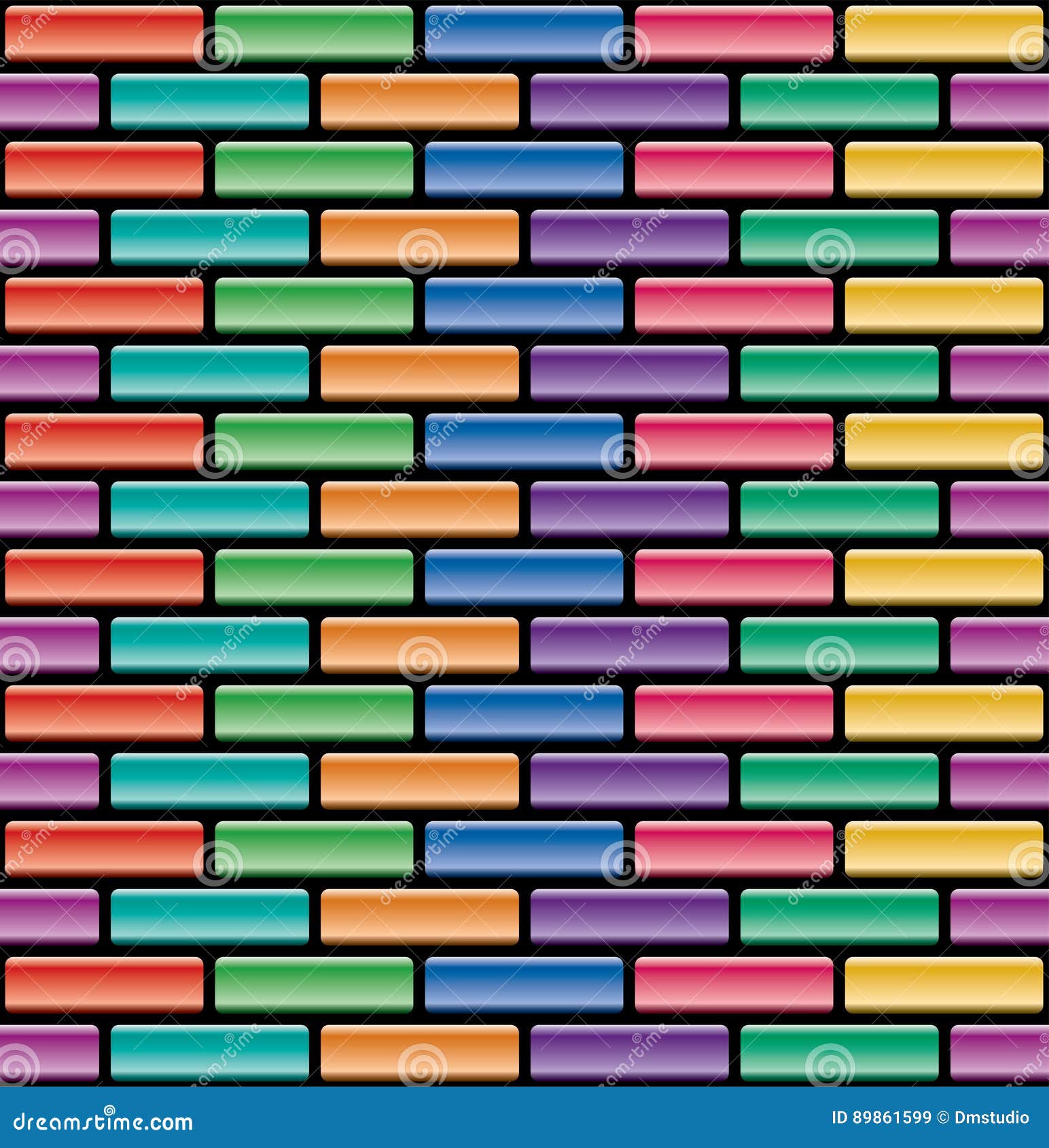 Colorful Brick Wall, Vector Stock Vector - Illustration of brick ...