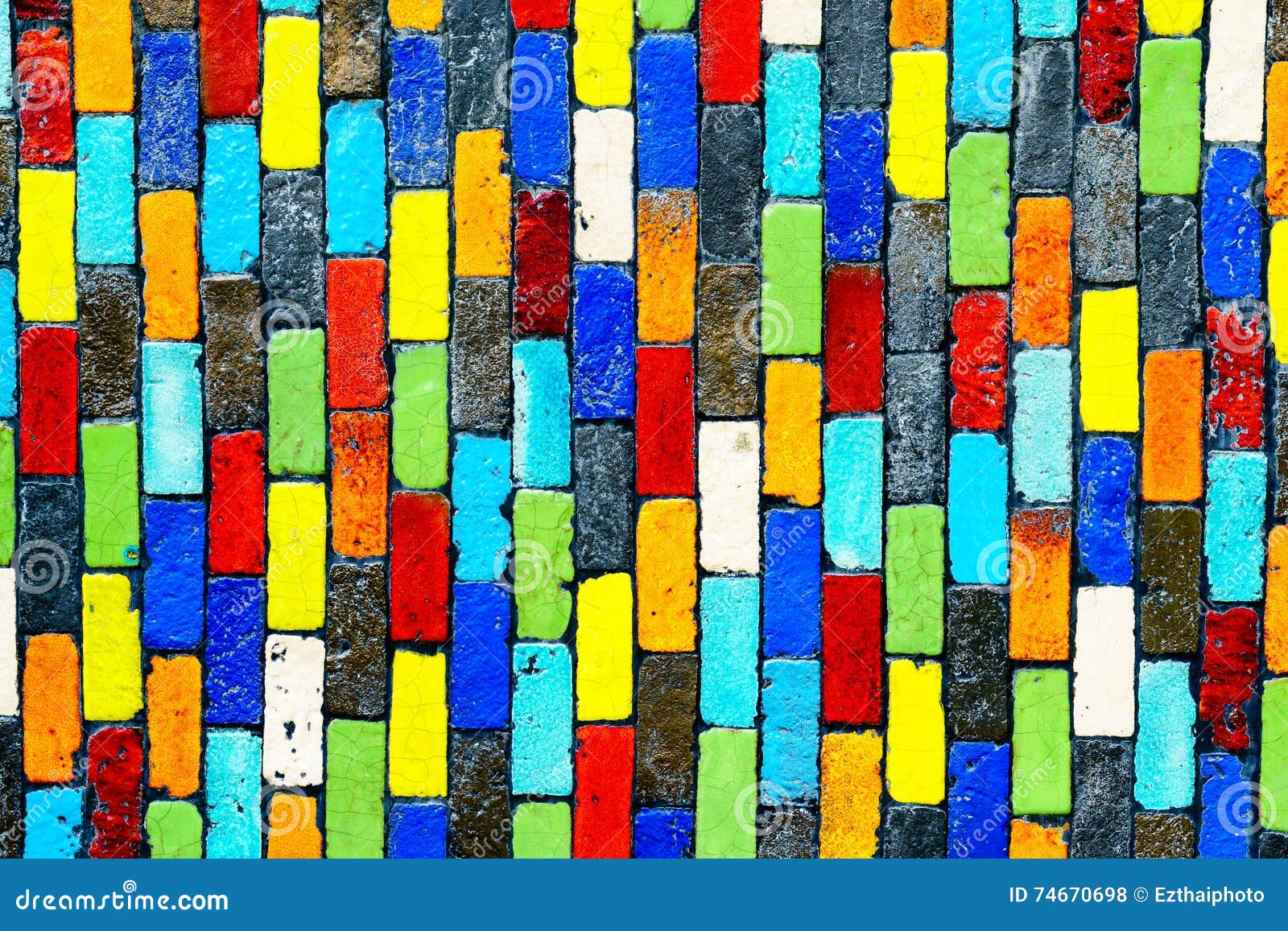 Colorful Brick Wall Texture Stock Photo - Image of building, colorful ...