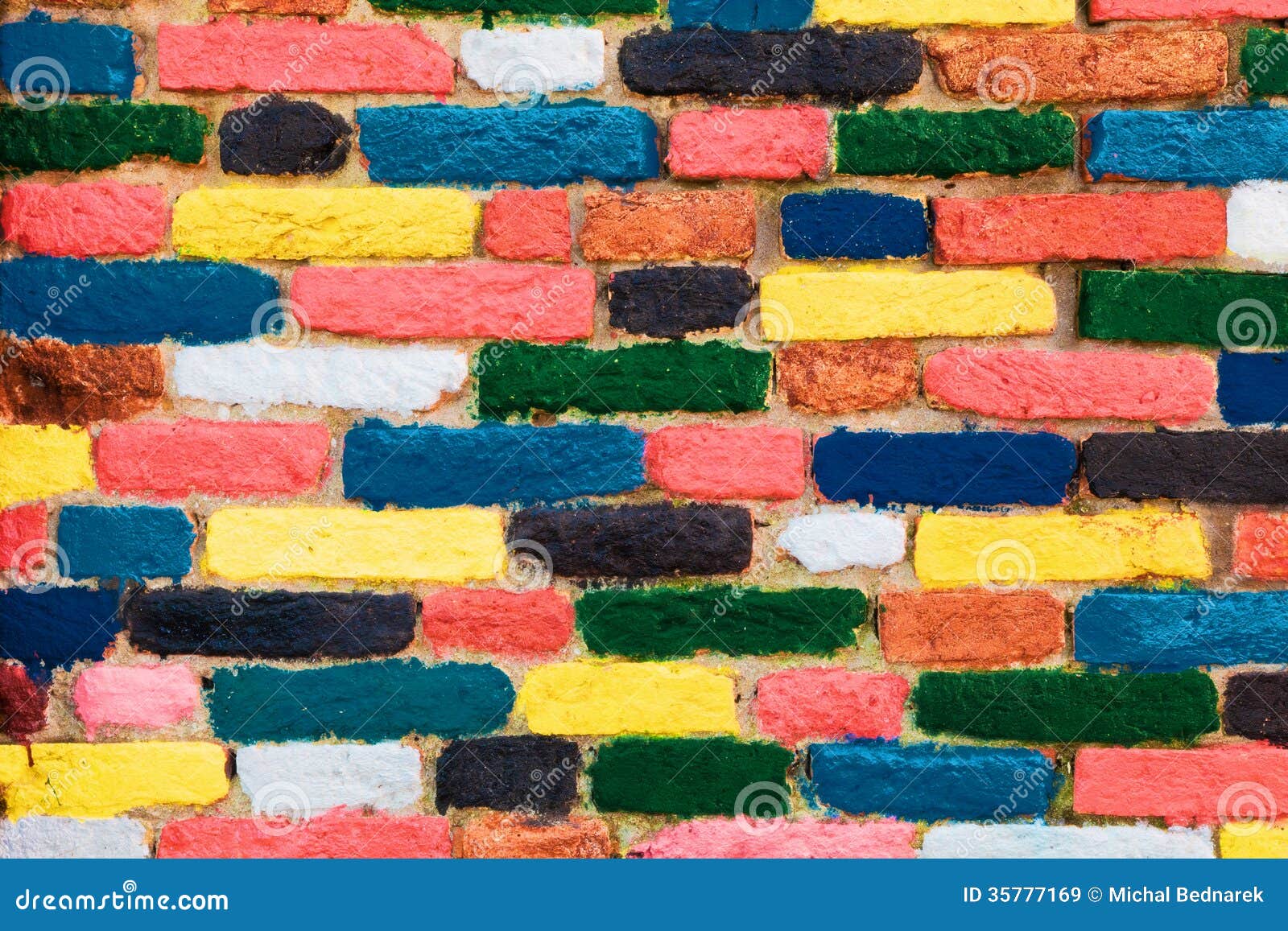 Colorful Brick Wall. Unique Background Stock Image - Image of graphic ...