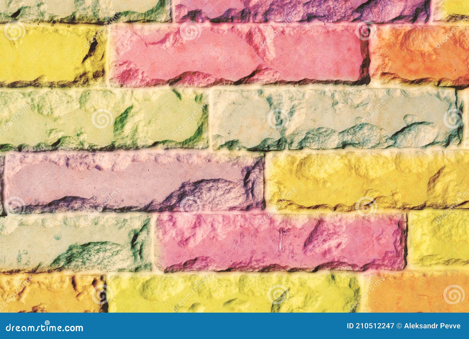 Colorful Brickwork with Hidden Bricks Stock Image - Image of wall ...