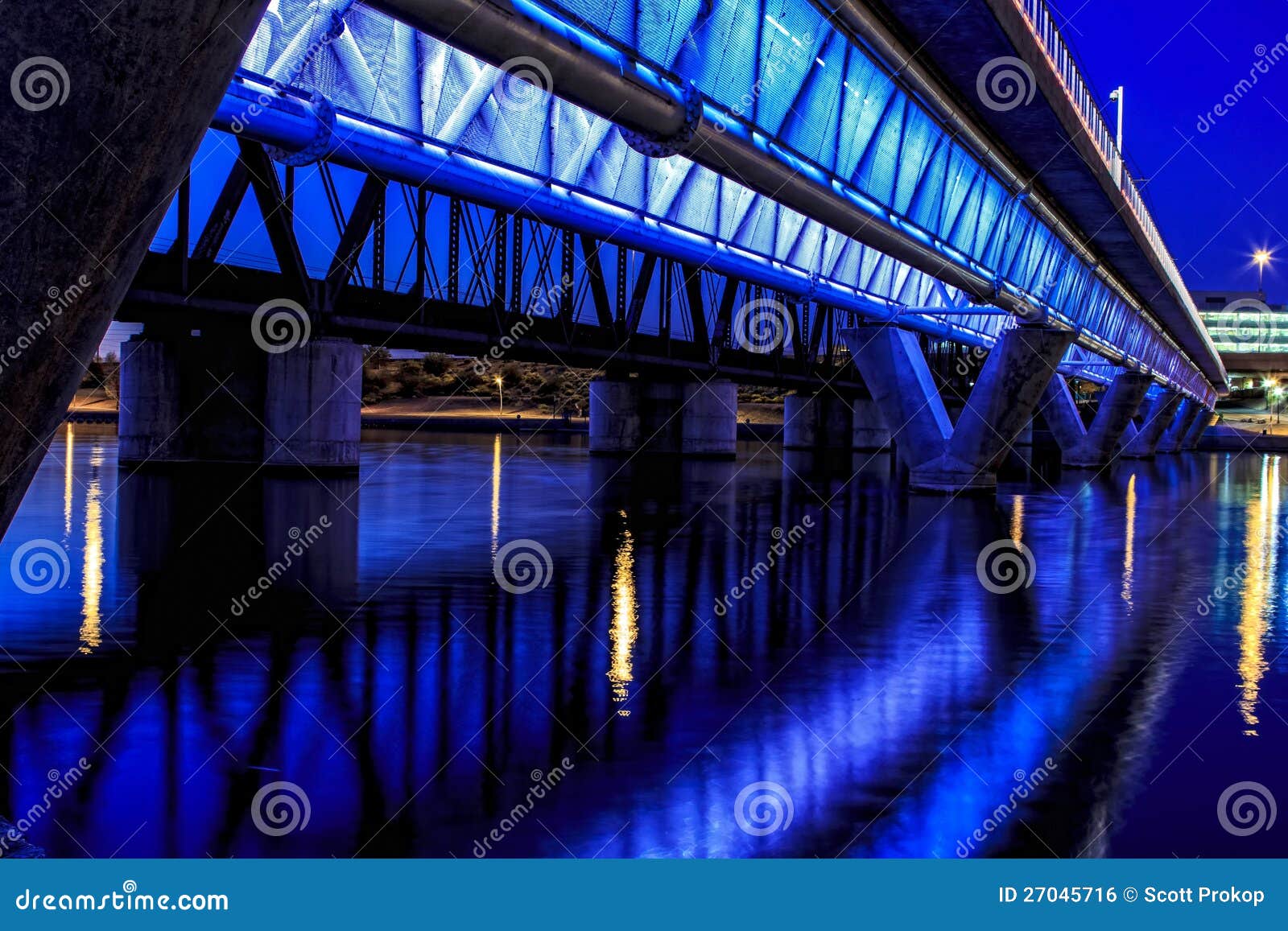 Colorful Bridge stock photo. Image of twilight, reflection - 27045716