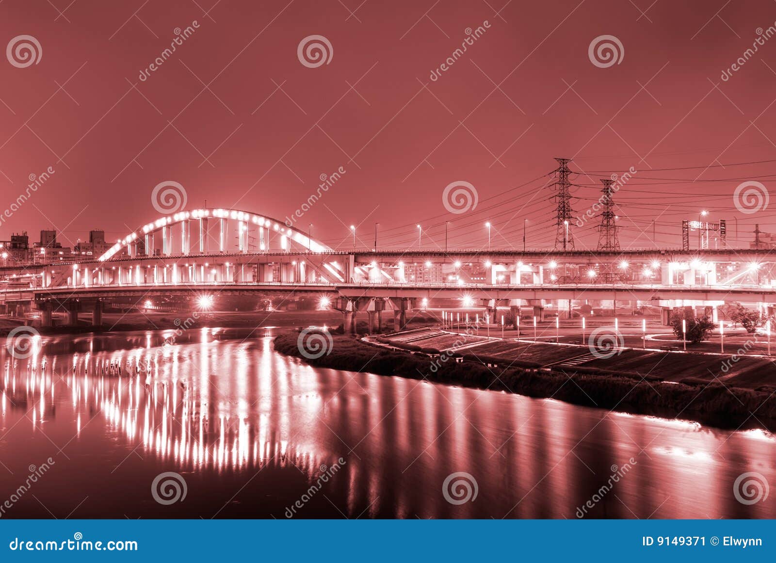 Colorful bridge stock image. Image of house, city, reflection - 9149371