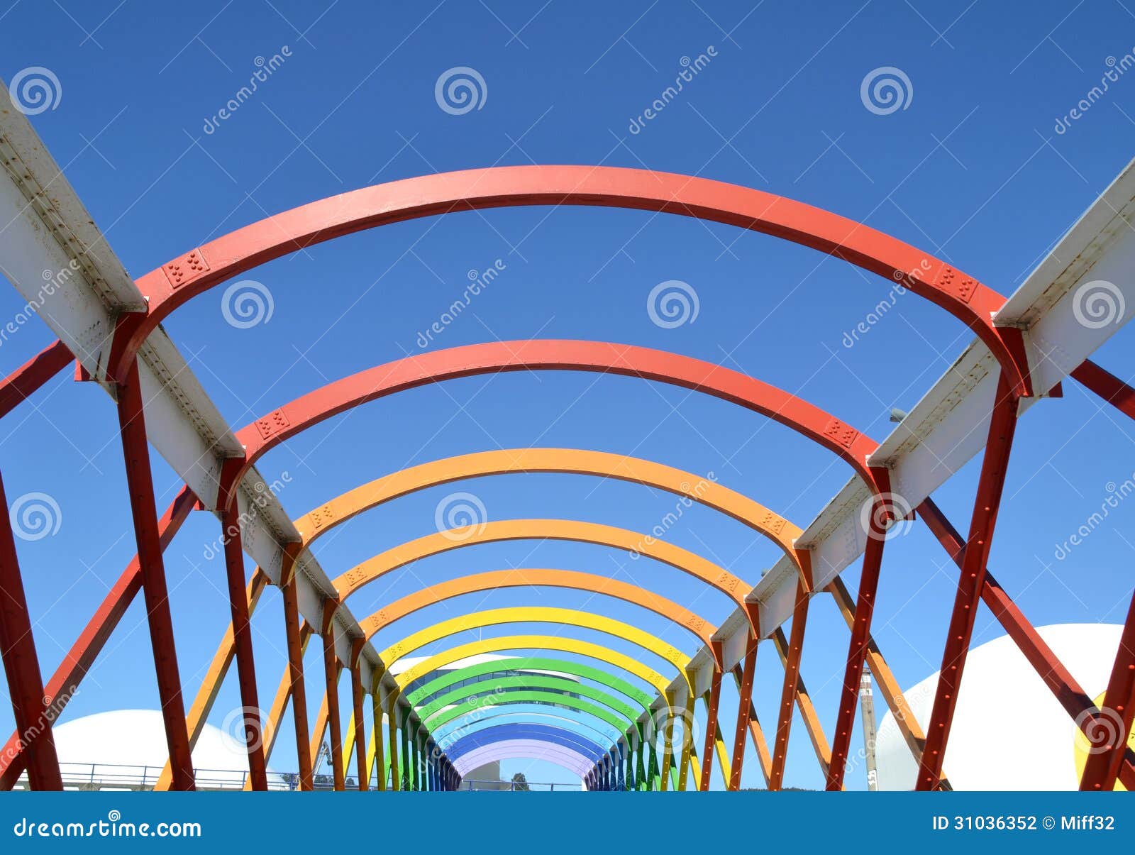 Colorful bridge in Aviles stock photo. Image of architect - 31036352