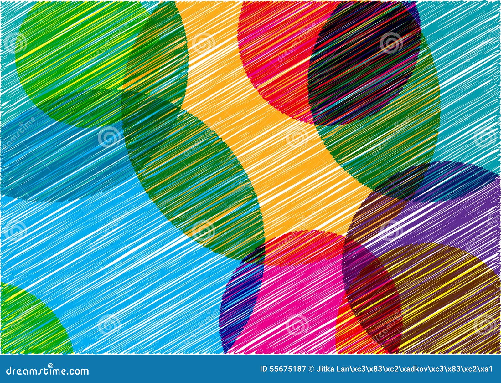 Colorful Bright Background with Scribble Circles Stock Vector ...