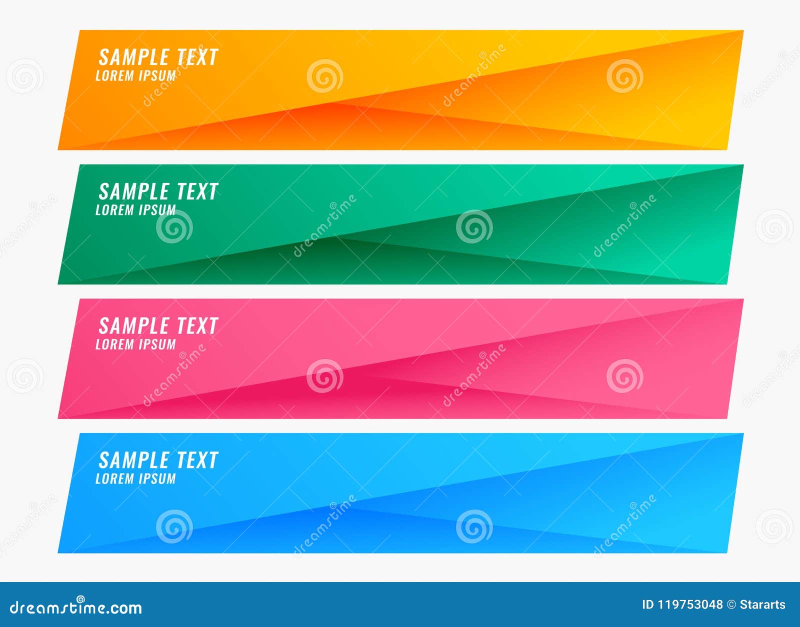 Colorful Bright Banners Set with Text Space Stock Vector - Illustration ...