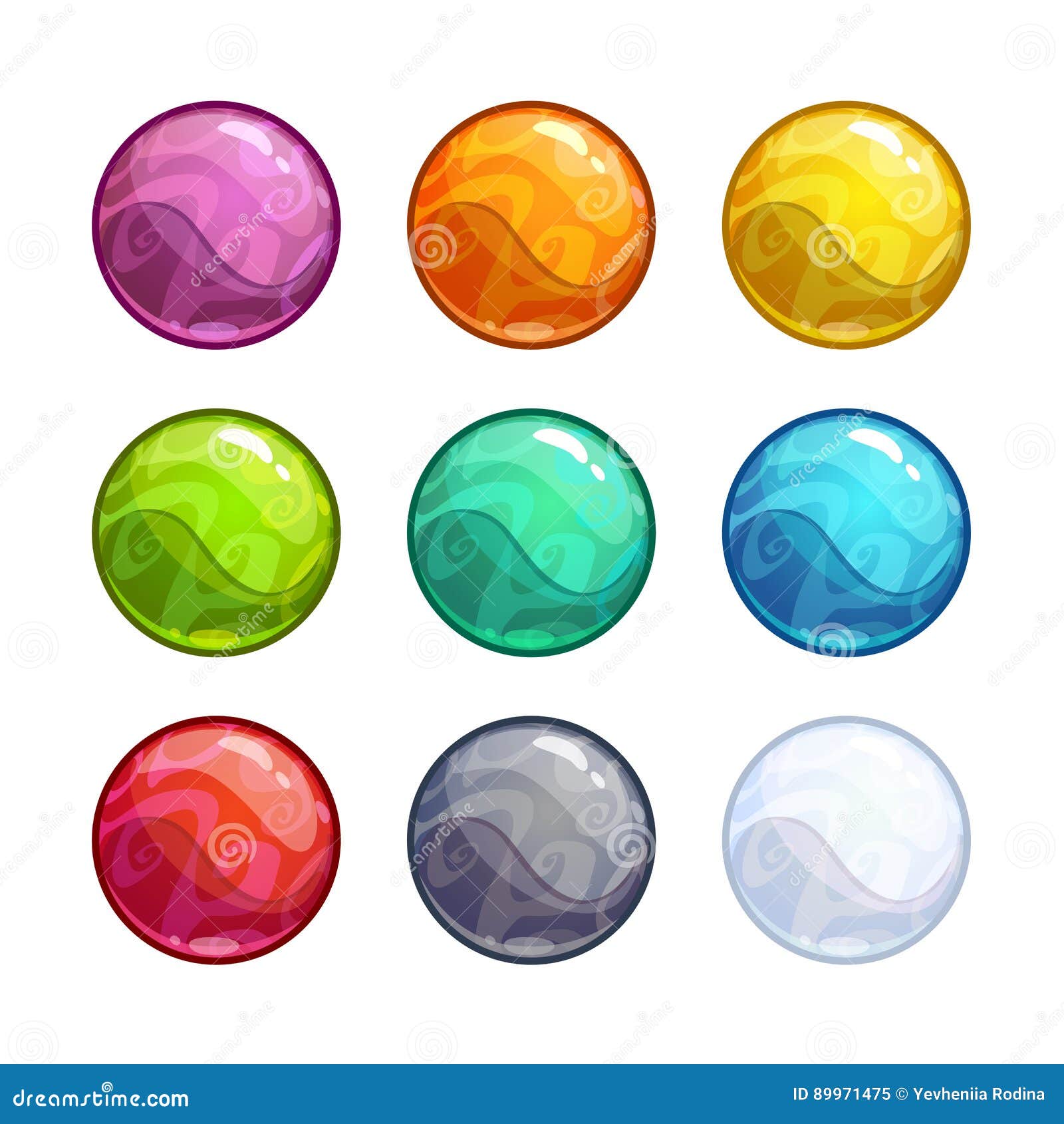 Colorful Bright Bubbles Set. Stock Vector - Illustration of beautiful ...