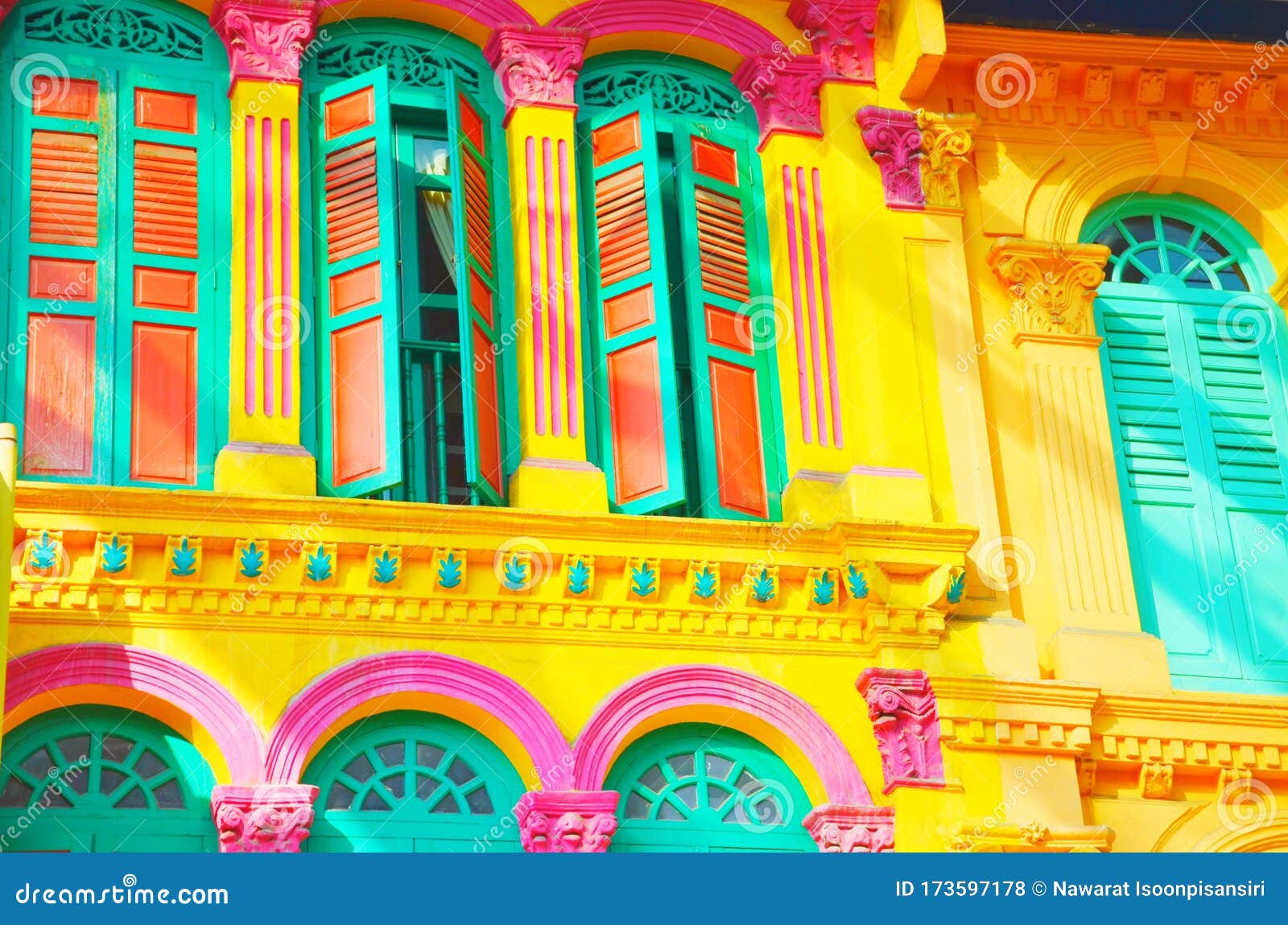 Colorful and Bright Building Stock Photo - Image of bright, building ...