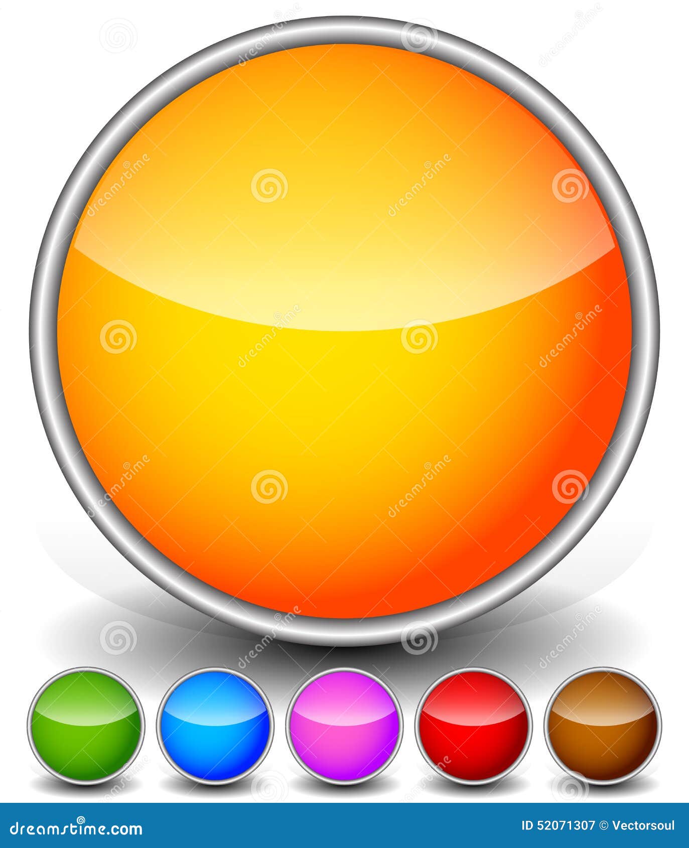 Colorful, Bright Circle Icons with Empty Space and Glossy Effect Stock ...