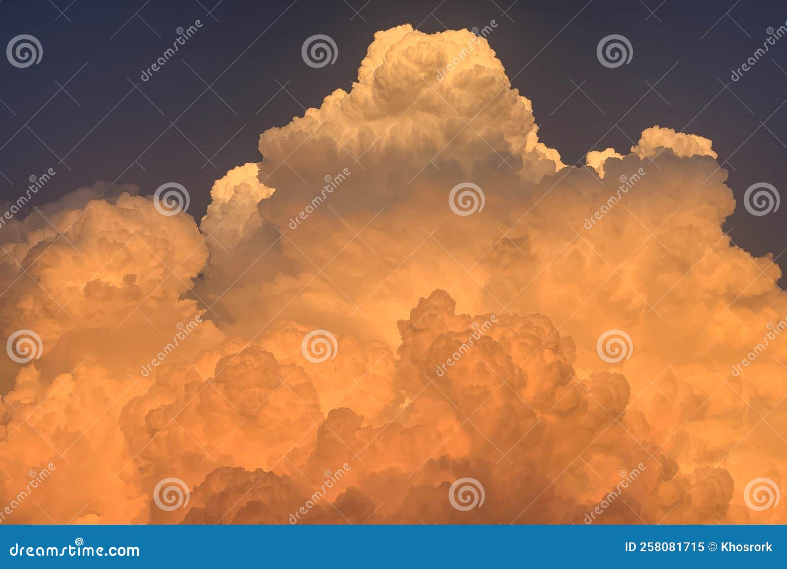 Colorful Bright Clouds in Sunlight and in Shadow at Sunset. Stock Image ...