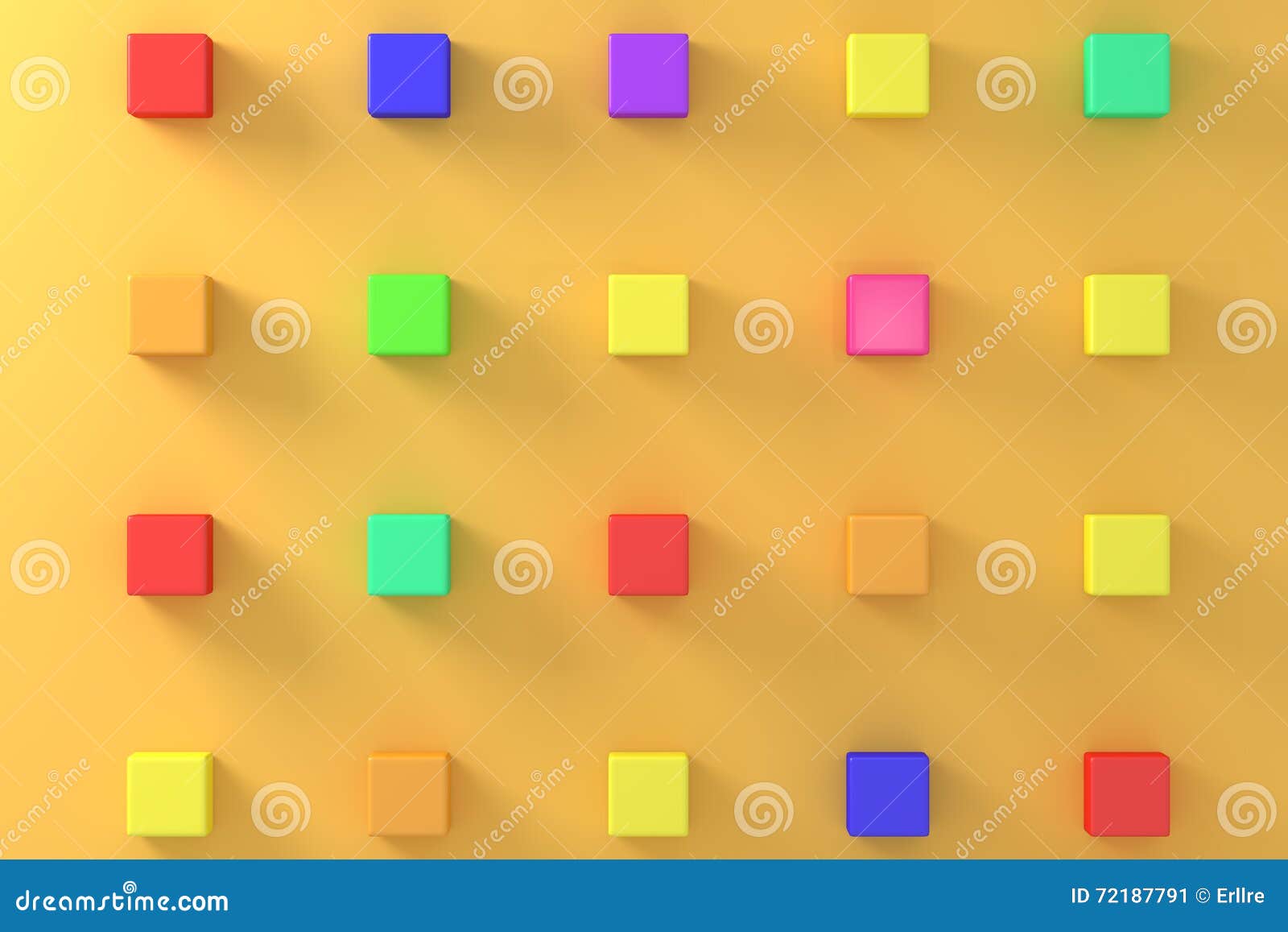 Colorful Bright Cubes on Orange Background Stock Illustration ...